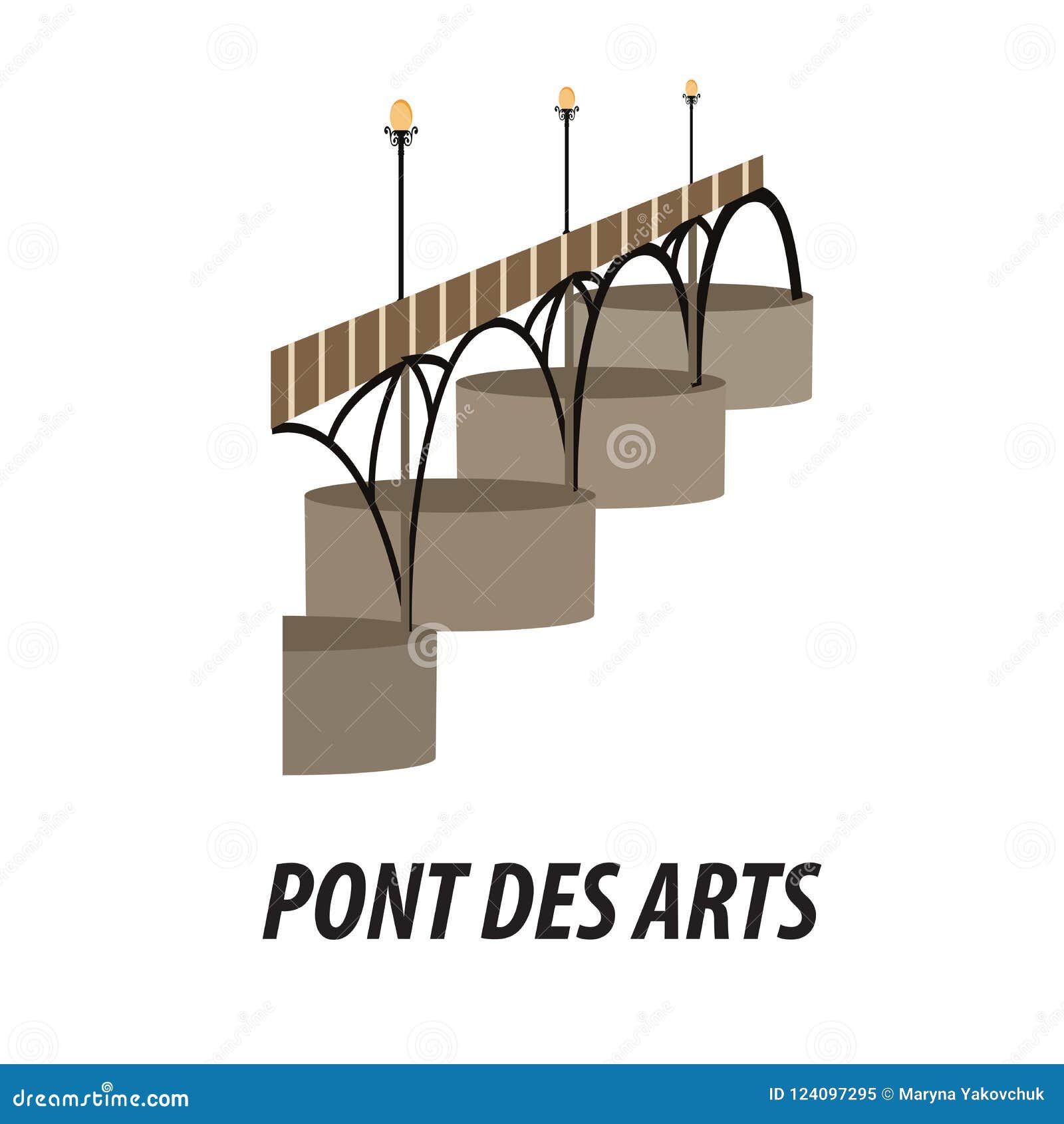 Le Pont Des Arts Cartoon Vector | CartoonDealer.com #12728769
