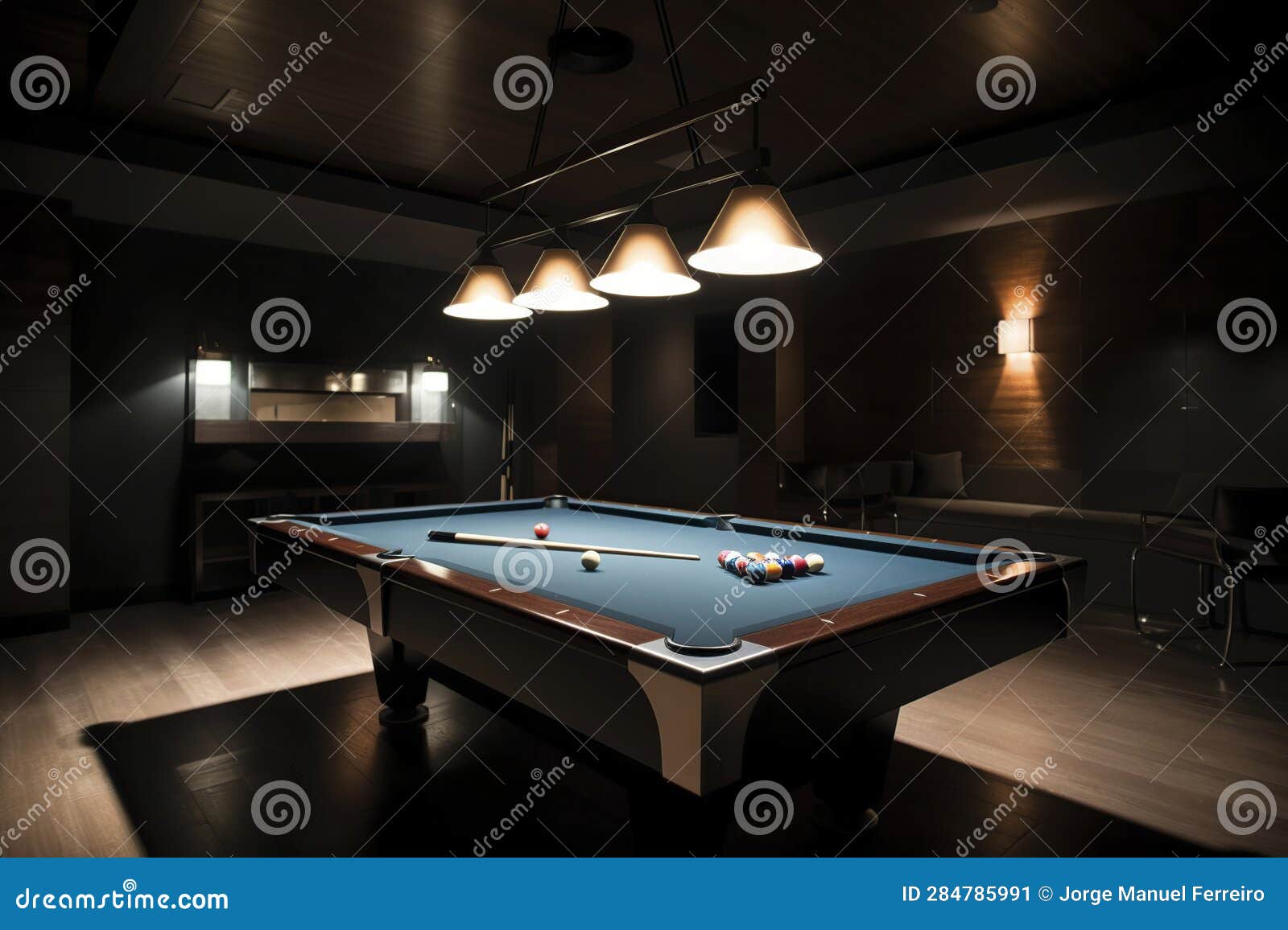 Illustration, Pool Table, Ai Generative Stock Illustration ...