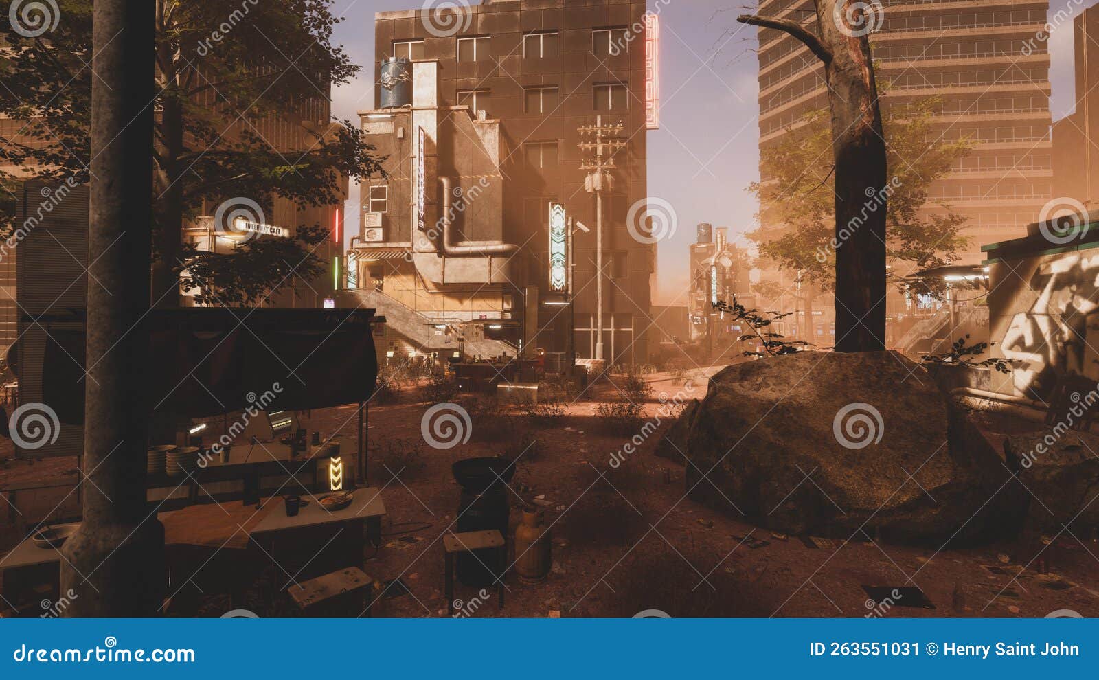 Illustration of a Poor Neighborhood in an Alternative Future Where ...