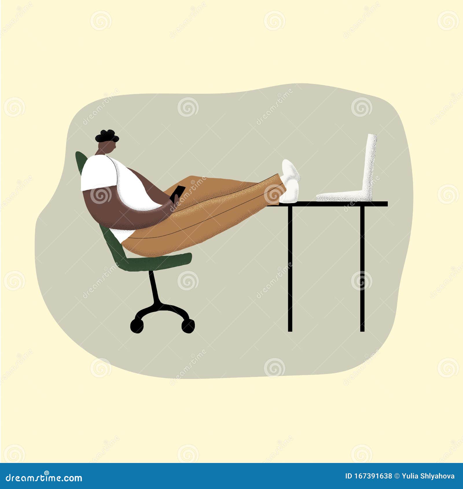 Illustration of Poor Posture during Everyday Computer Work Stock Vector ...