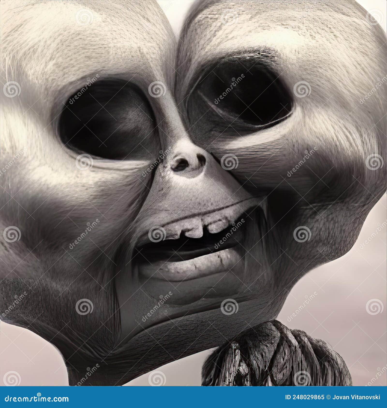 Illustration - Portrait of an Alien Extraterrestrial Stock Illustration ...