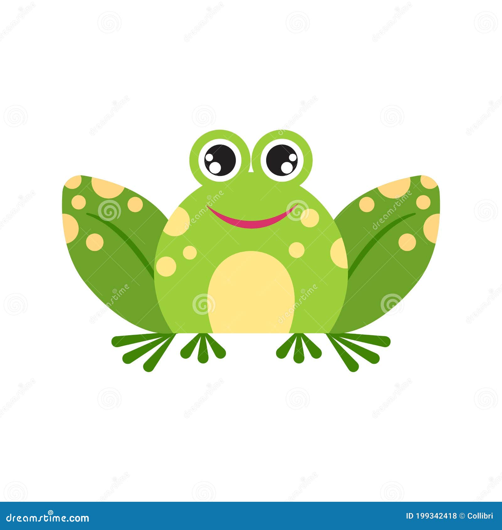 Illustration Of Smiling Frog. Cute Joyful Frog Face | CartoonDealer.com ...