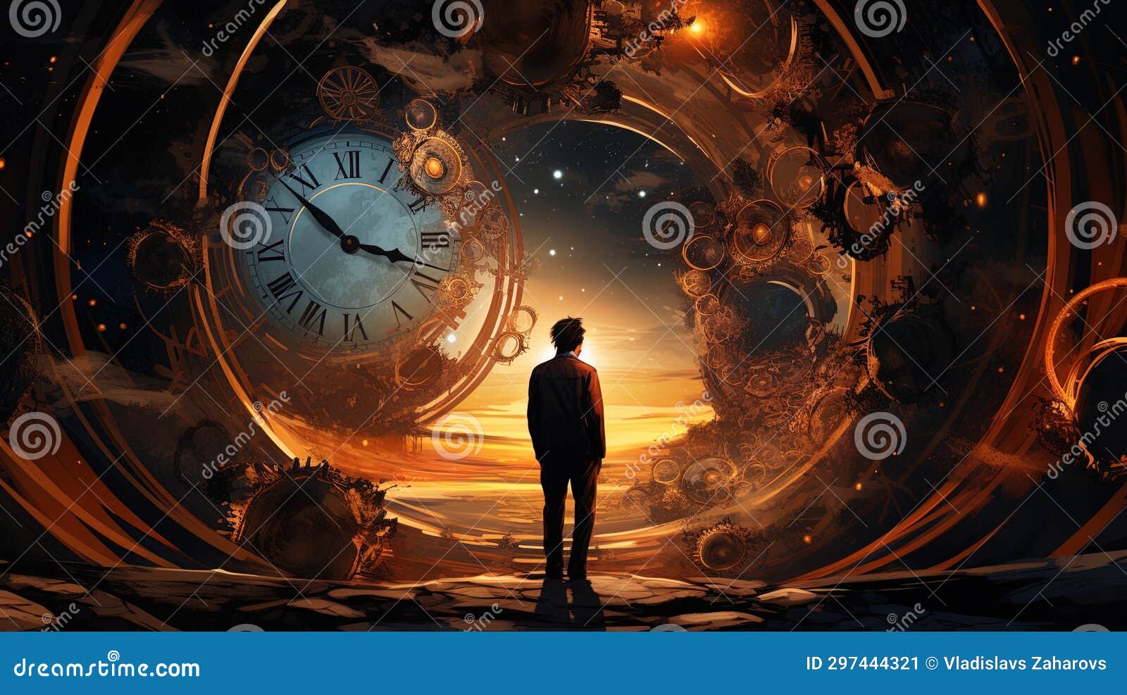 Illustration Portrays an Abstract View of Time, Embracing Its Fluid ...