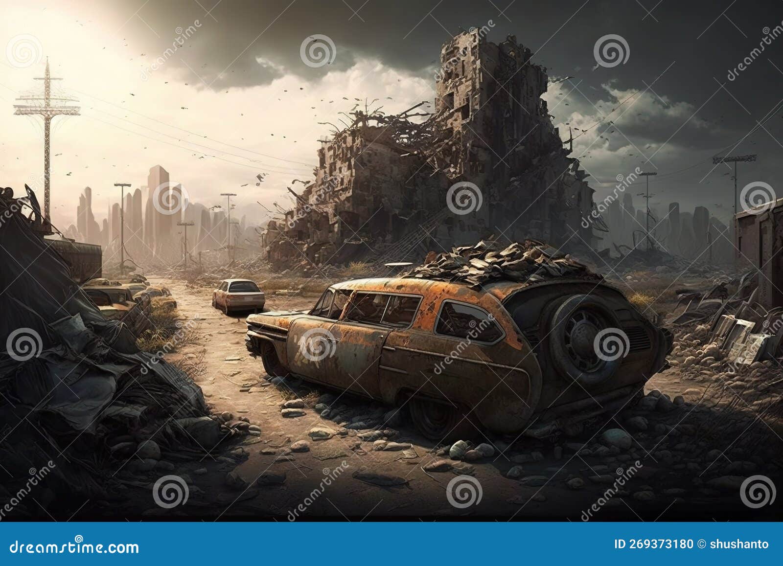 Illustration of Post Apocalypse Stock Illustration - Illustration of ...