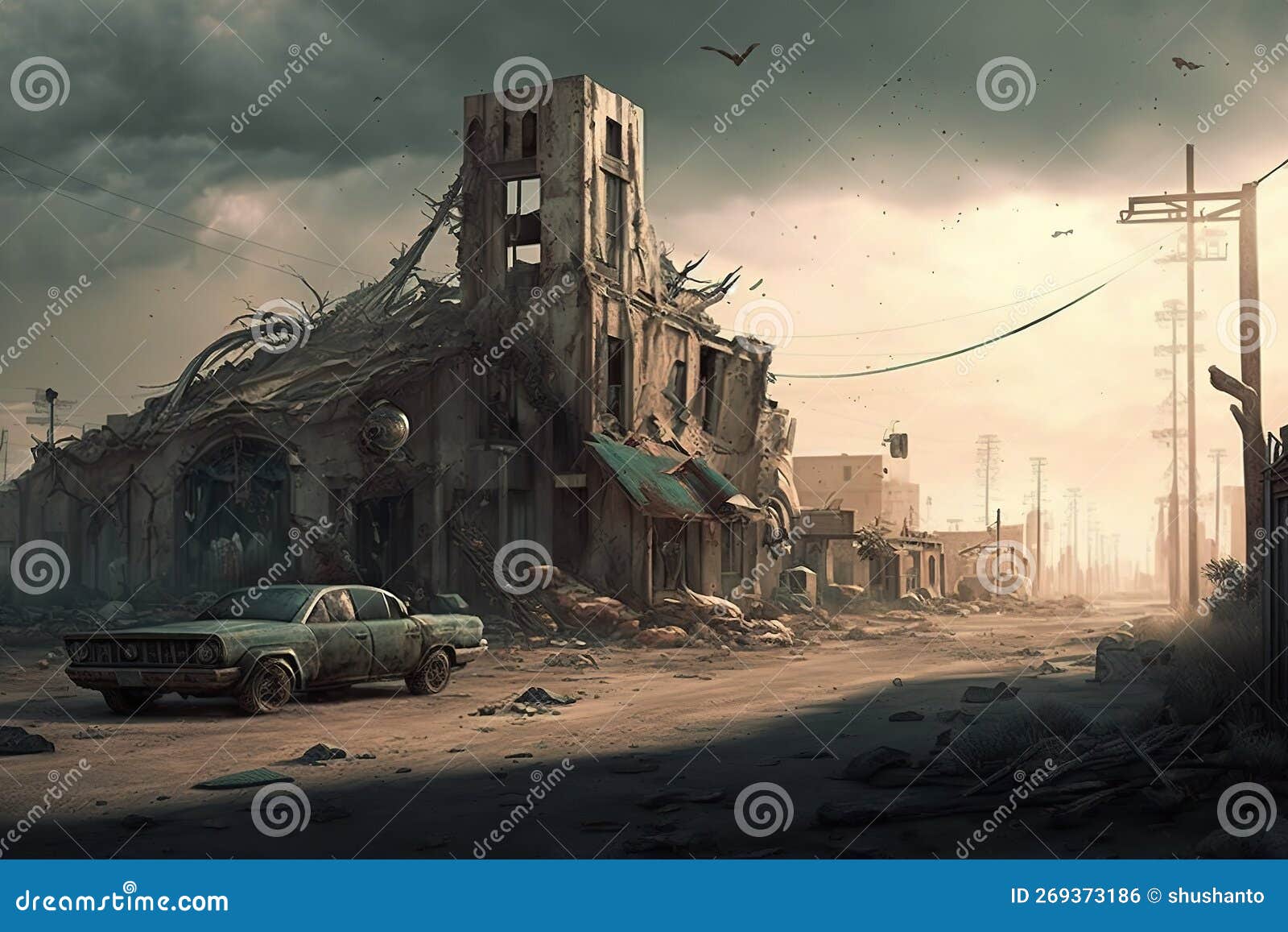 Illustration of Post Apocalypse Stock Illustration - Illustration of ...