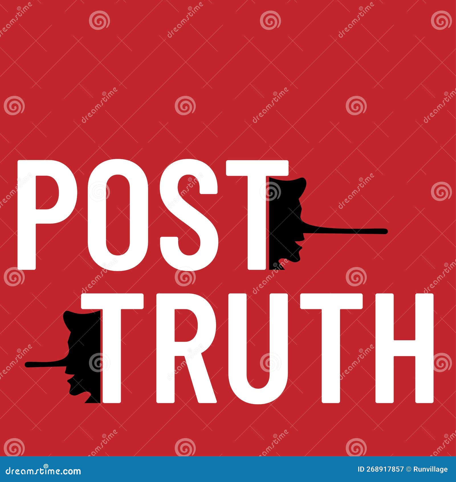 Illustration for Post Truth Concept. Fact and Fake Stock Vector ...