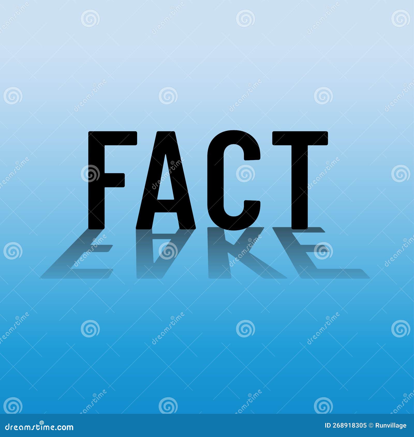 Illustration for Post Truth Concept. Fact and Fake Stock Vector ...