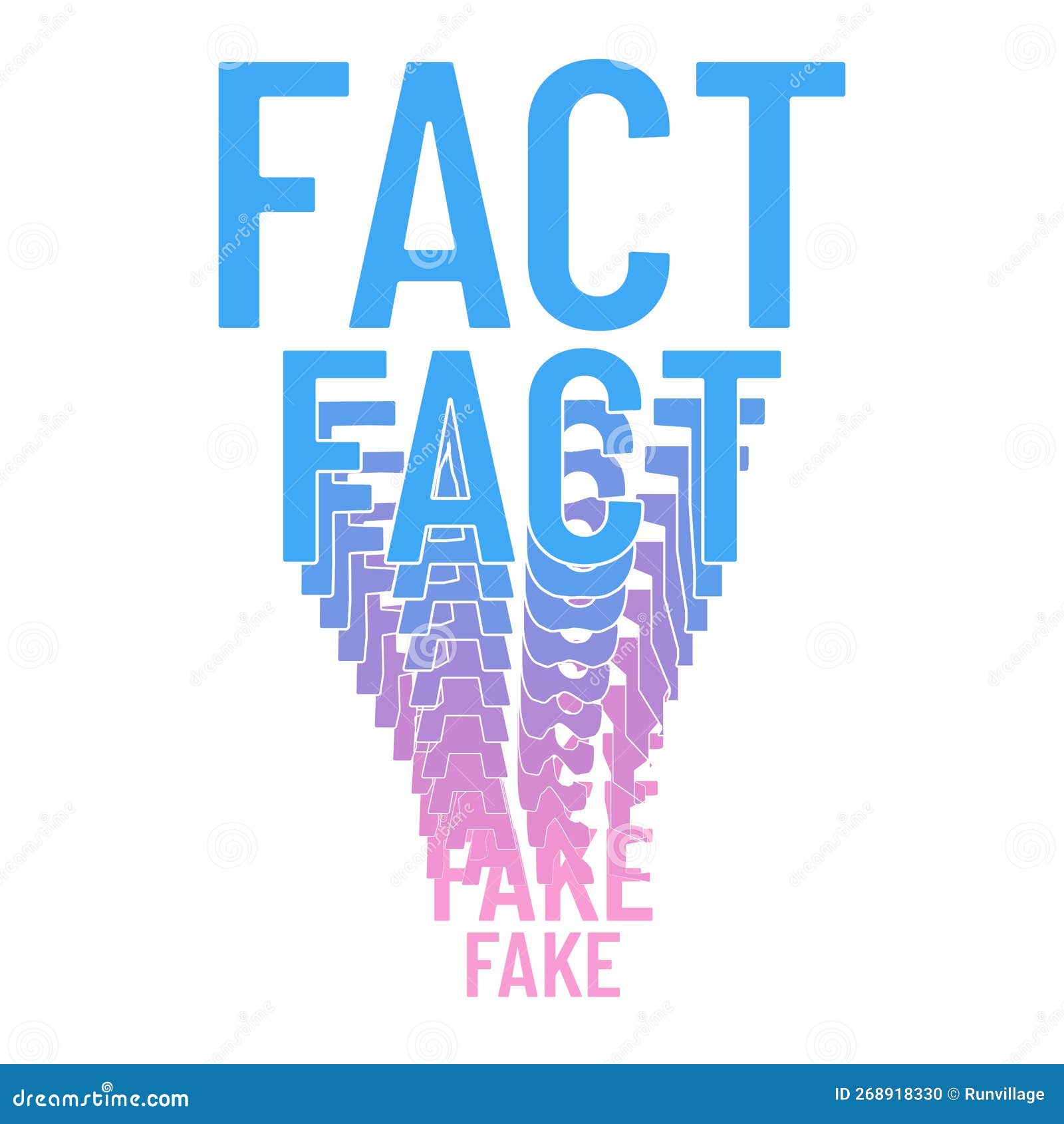 Illustration for Post Truth Concept. Fact and Fake Stock Vector ...