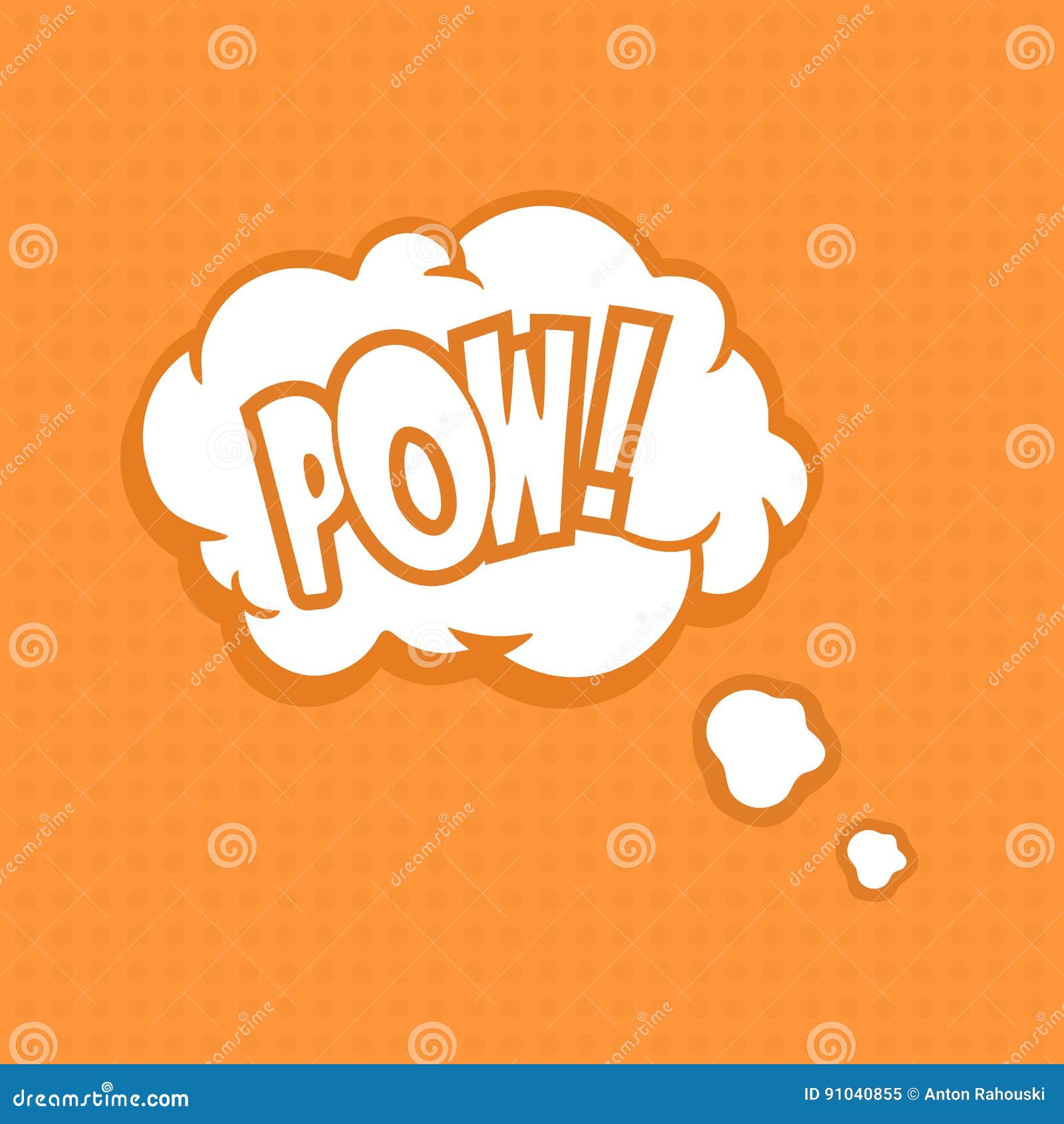 Illustration of a Pow in Comic Stile, on Cloud Stock Illustration ...