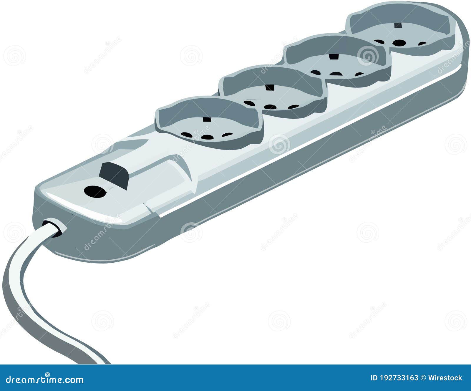 Illustration of a Power Strip Isolated on a White Background Stock ...