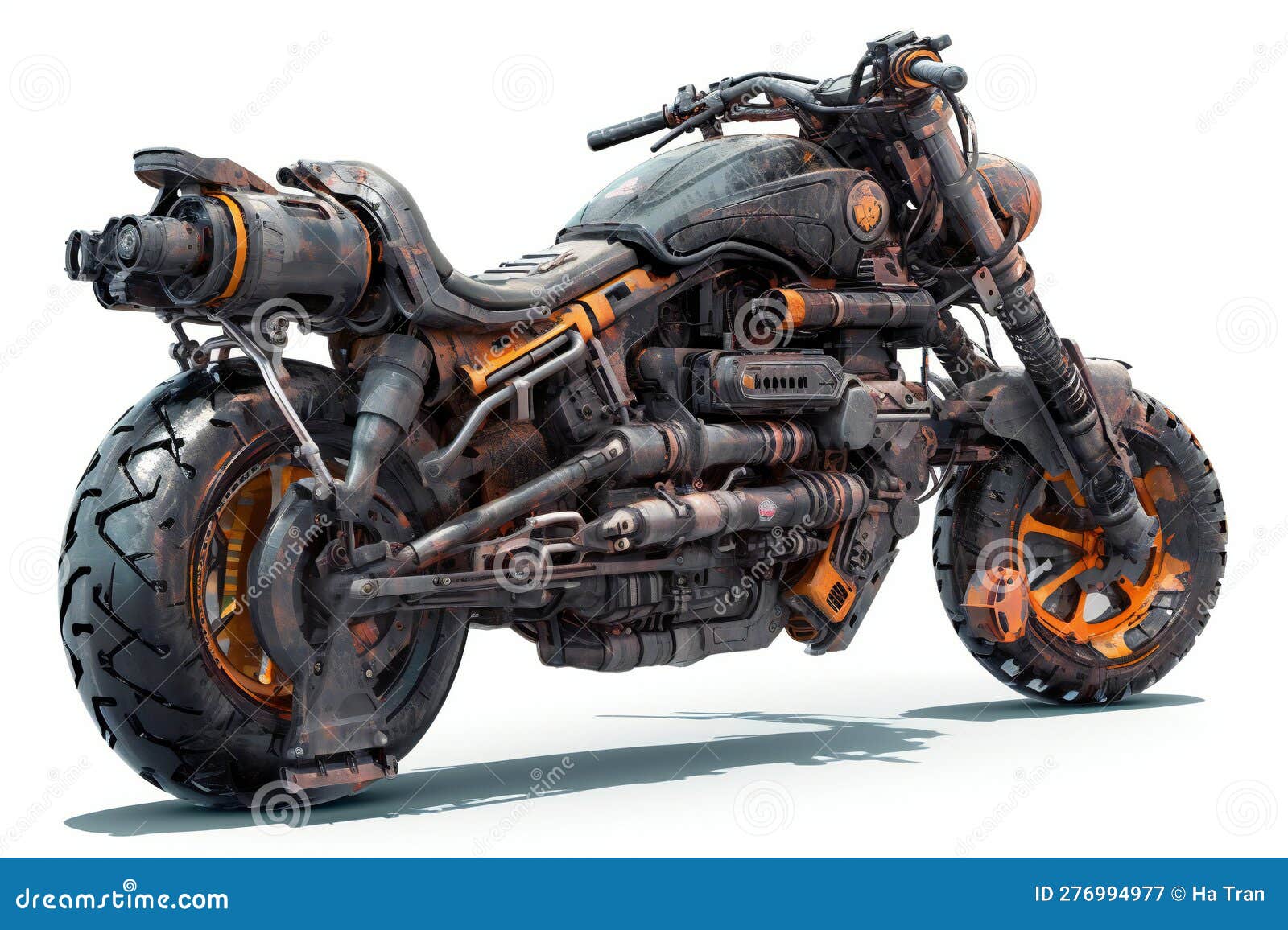 A Powerful Motorcycle on a White Background with Shadow Stock ...