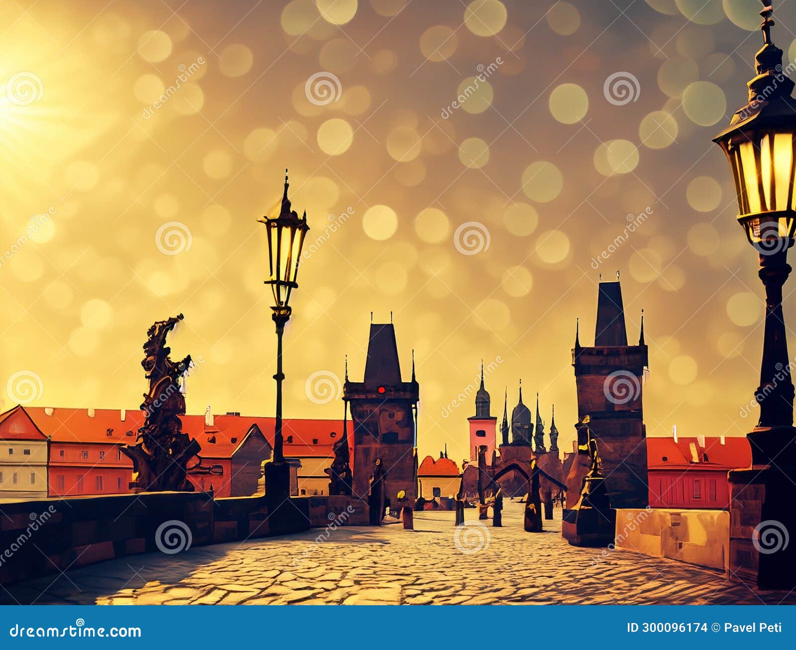 Illustration of Prague stock photo. Image of dock, tourism - 300096174