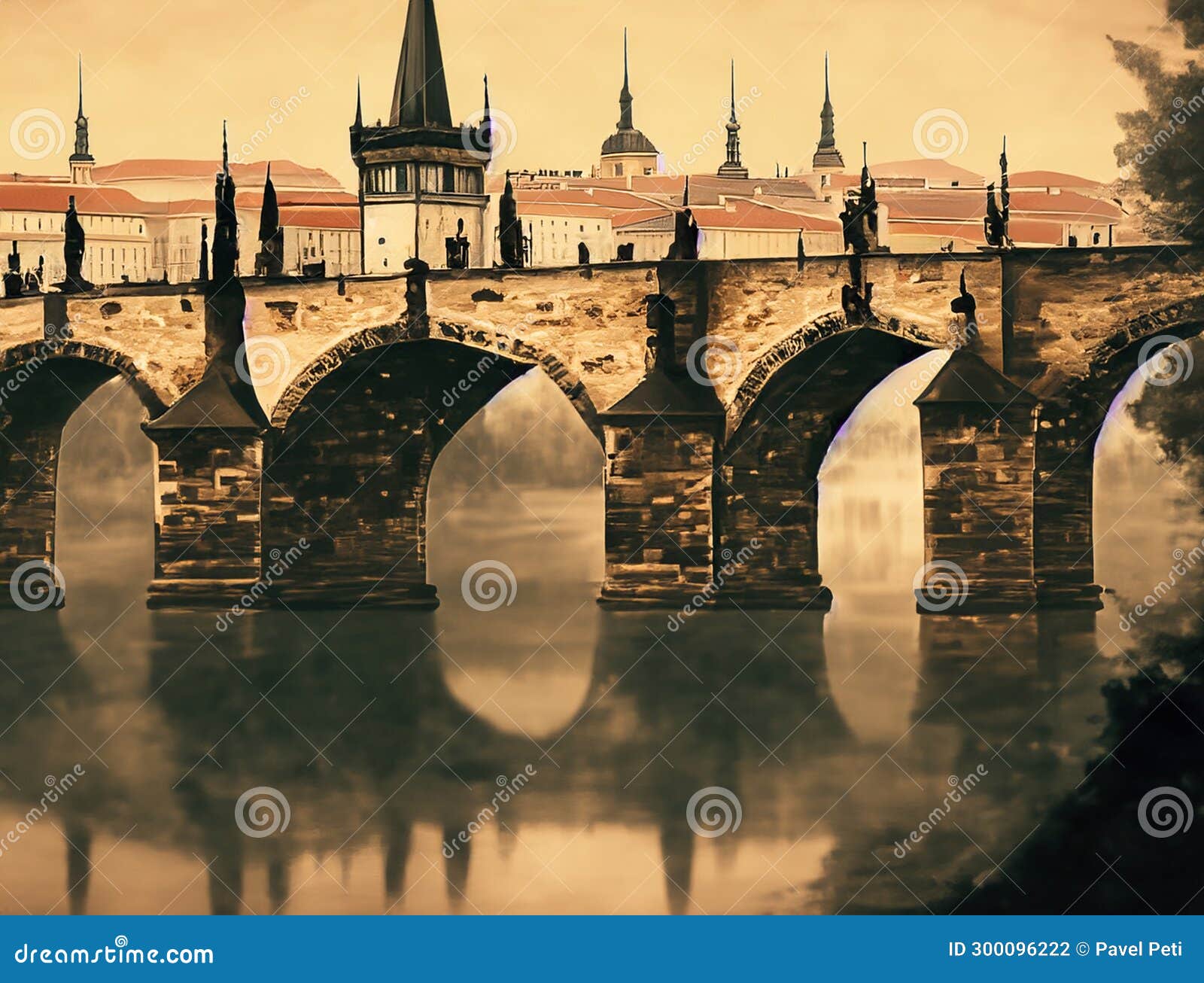 Illustration of Prague stock photo. Image of vacation - 300096222