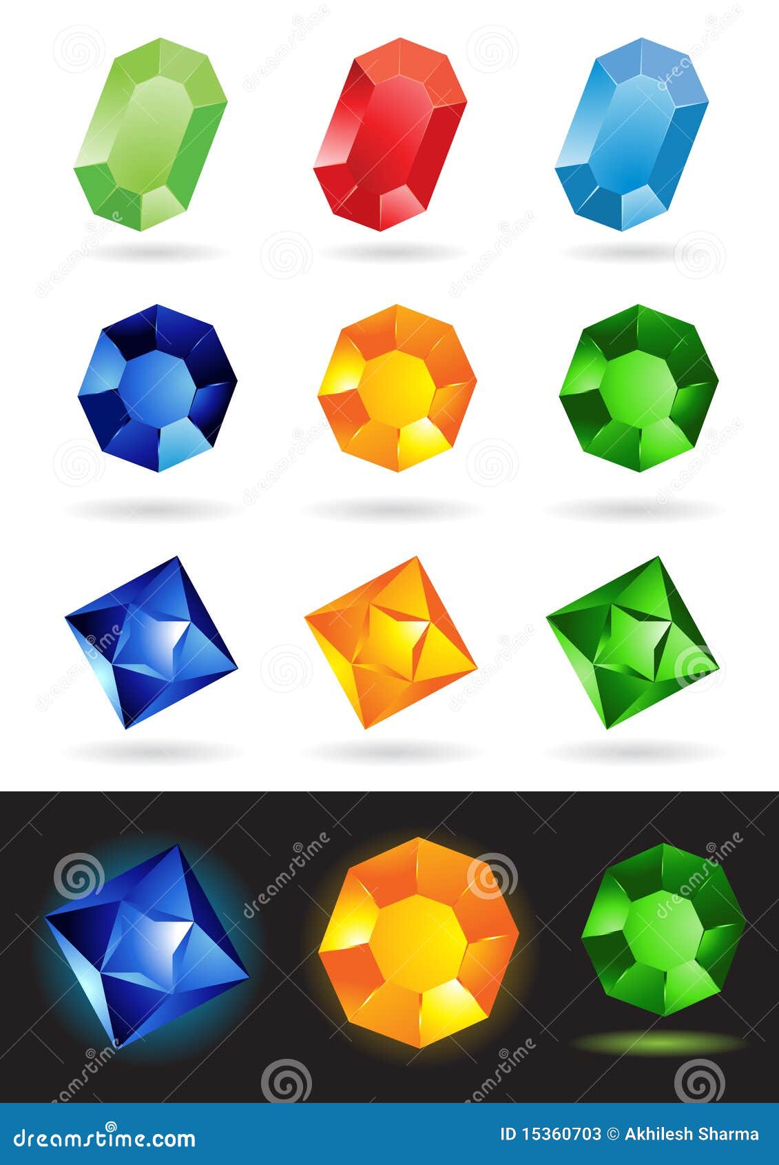 Illustration of Precious Stones Stock Vector - Illustration of orange ...
