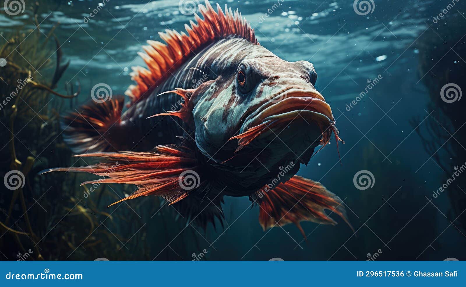 A Predator Fish Waiting for Its Prey Stock Illustration - Illustration ...