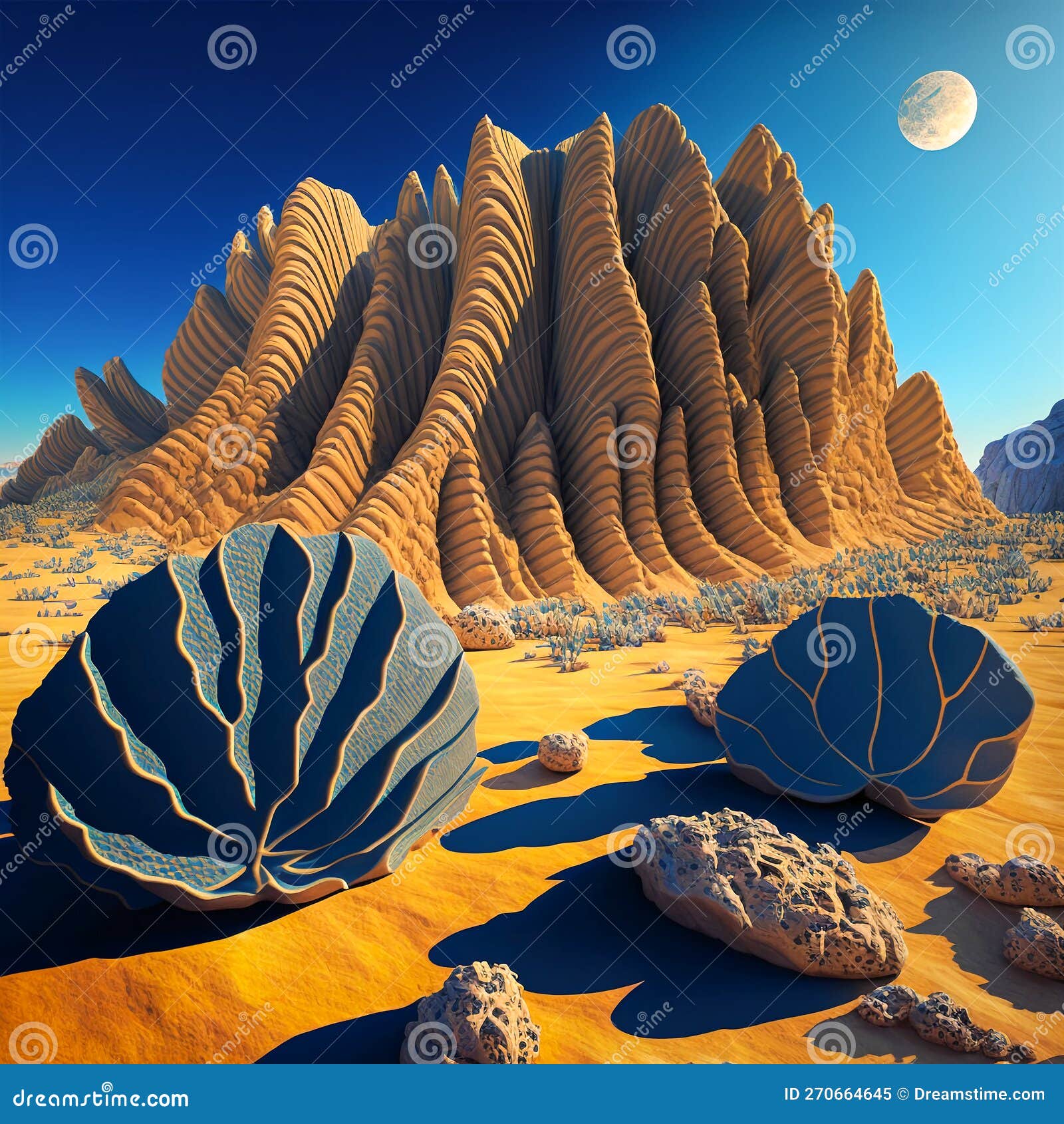 Prehistoric Antediluvian Forest Landscape With Primitive Trees And ...