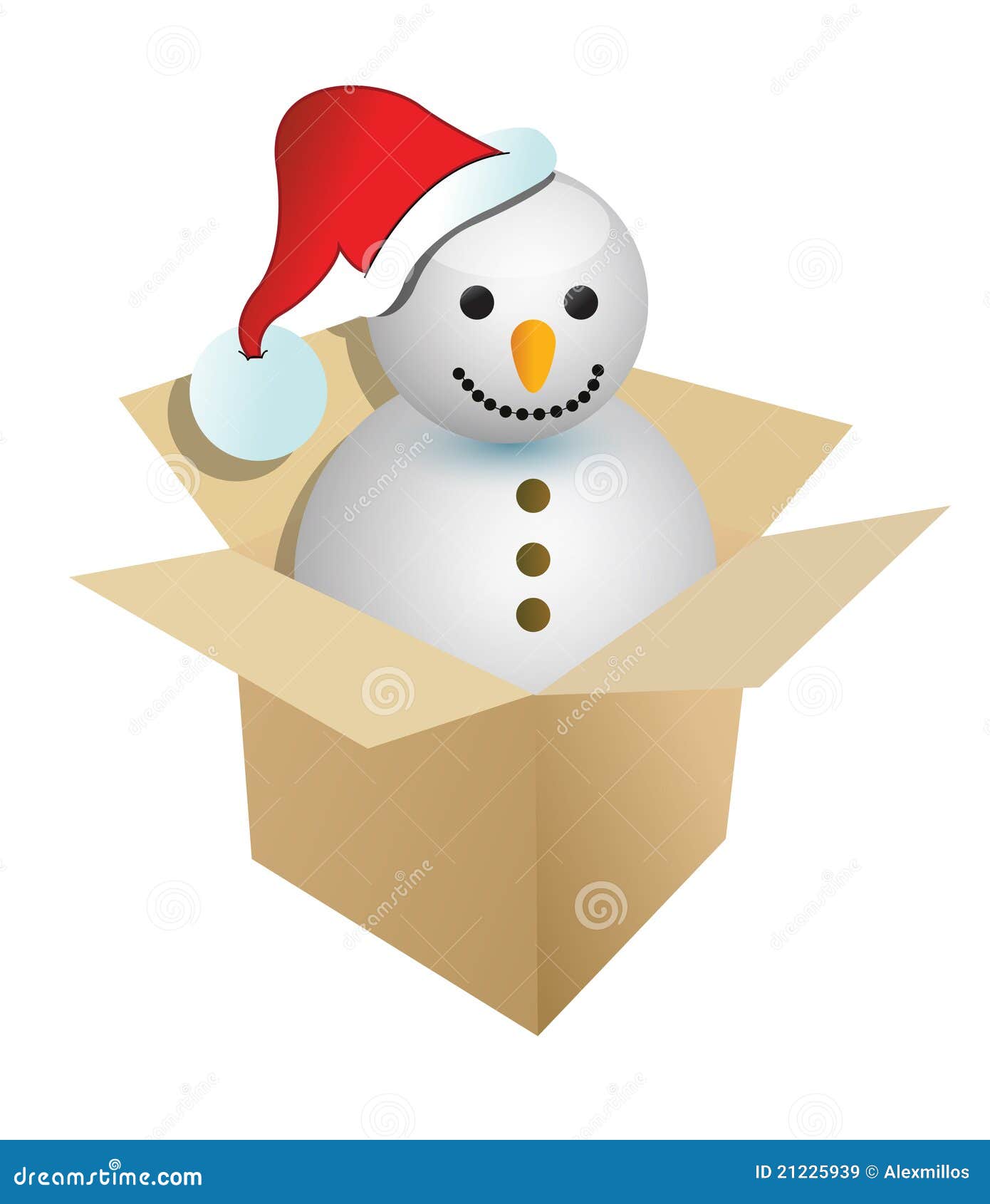 Illustration of a Present or Gift with a Snowman Stock Vector ...