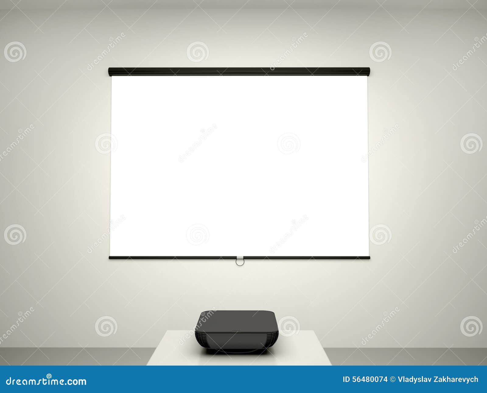 Illustration of the Presentation Screen and a Projector for C Stock ...