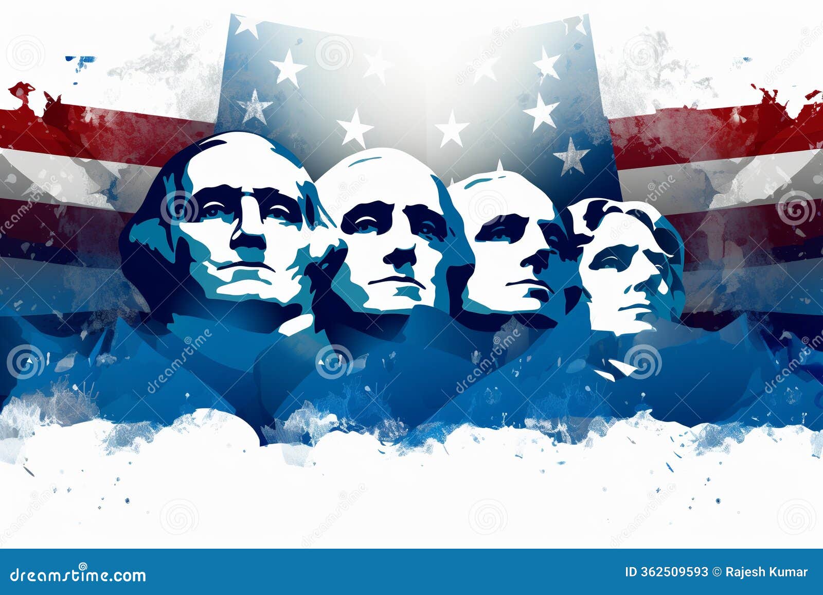 Illustration of Presidents Day Background Dark Blue, Generative Ai ...