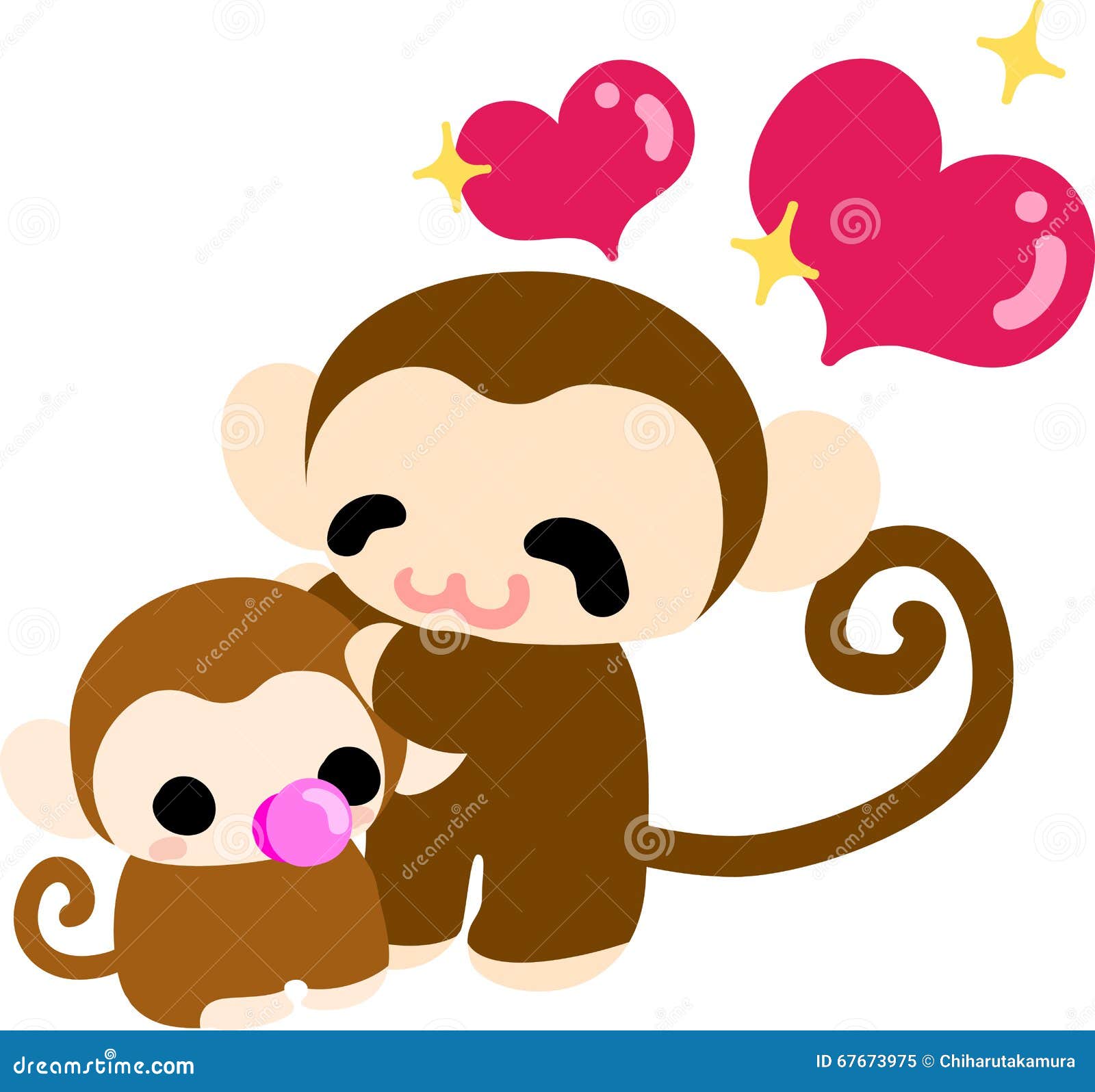 The Illustration of Pretty Monkey Stock Vector - Illustration of clip ...