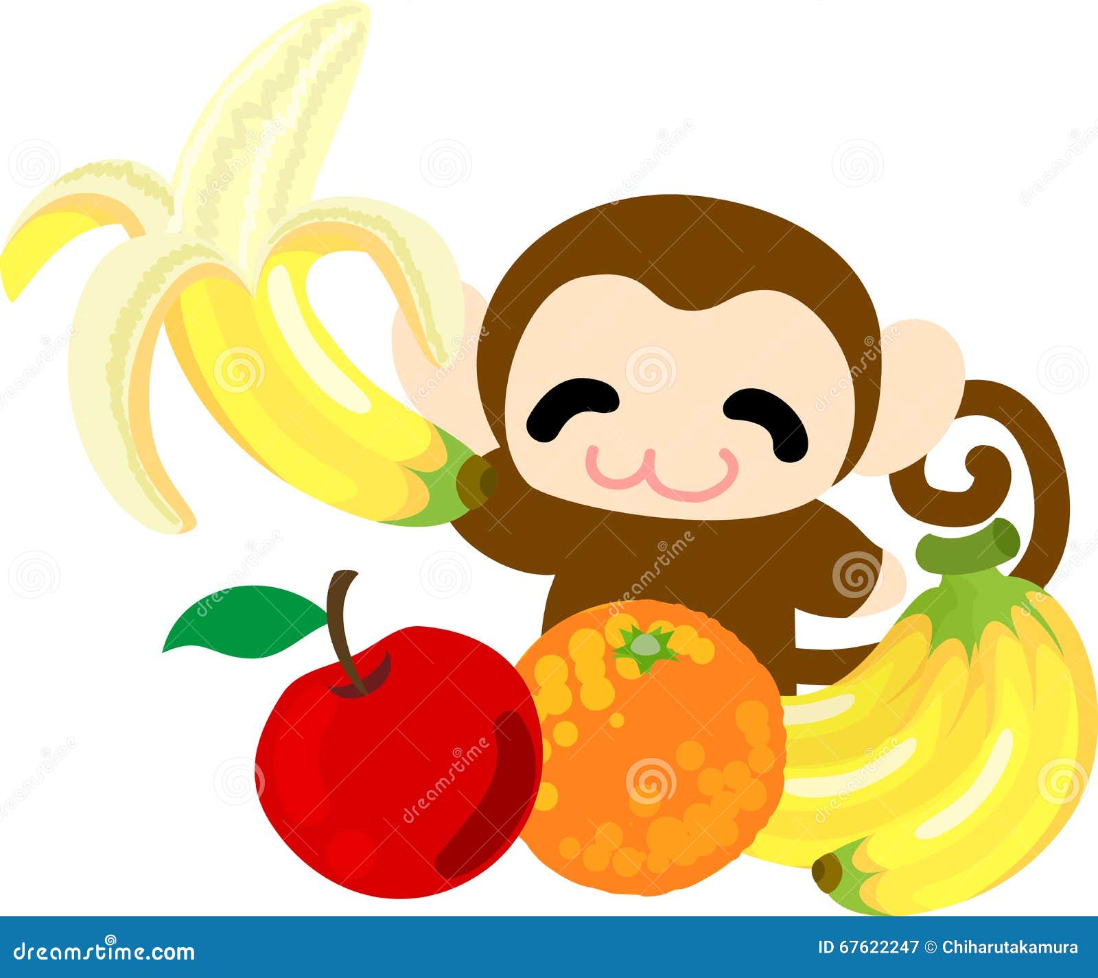 The Illustration of Pretty Monkey Stock Vector - Illustration of food ...
