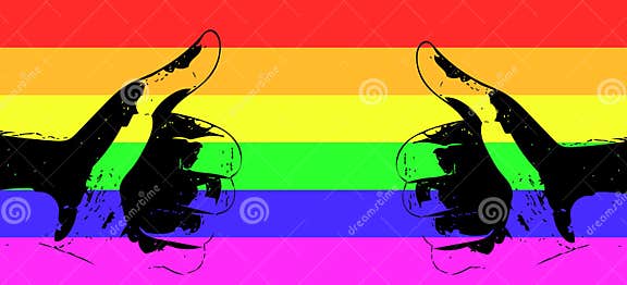 Illustration of Pride Flag and Hand Like Stock Illustration ...