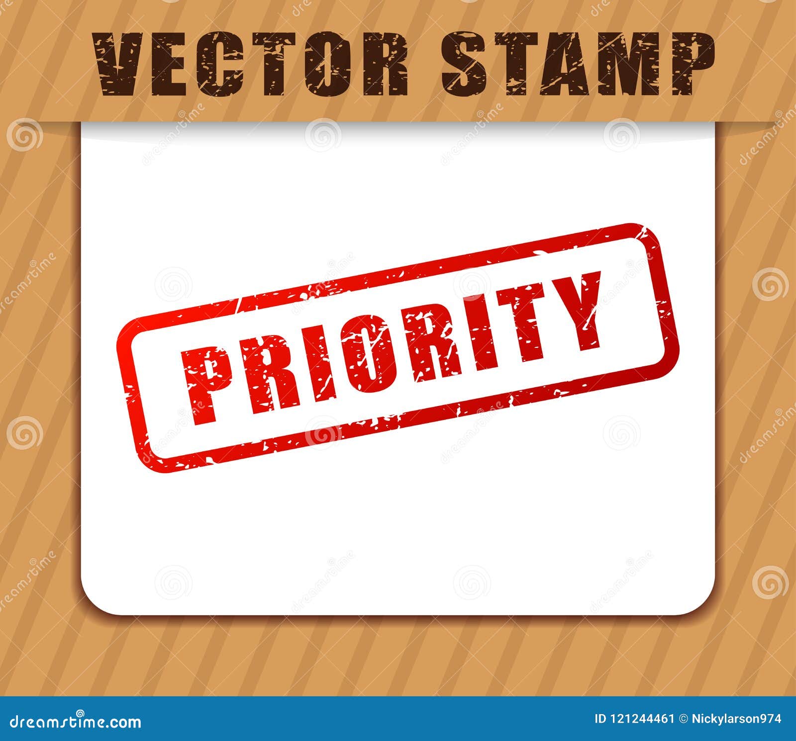 Priority Buffered On White Paper Cartoon Vector | CartoonDealer.com ...