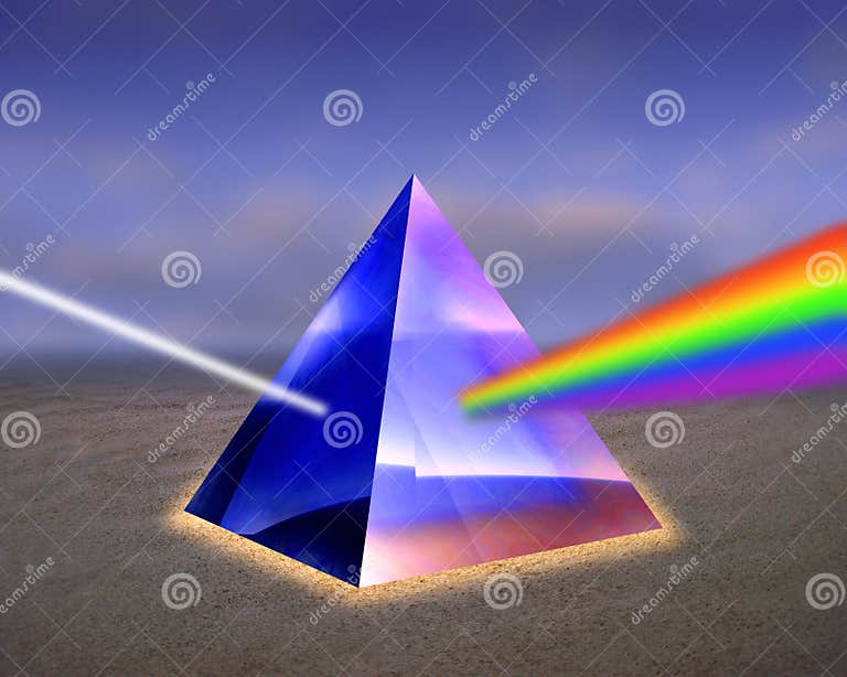 Illustration of a Prism with Rays of Light. Stock Illustration ...