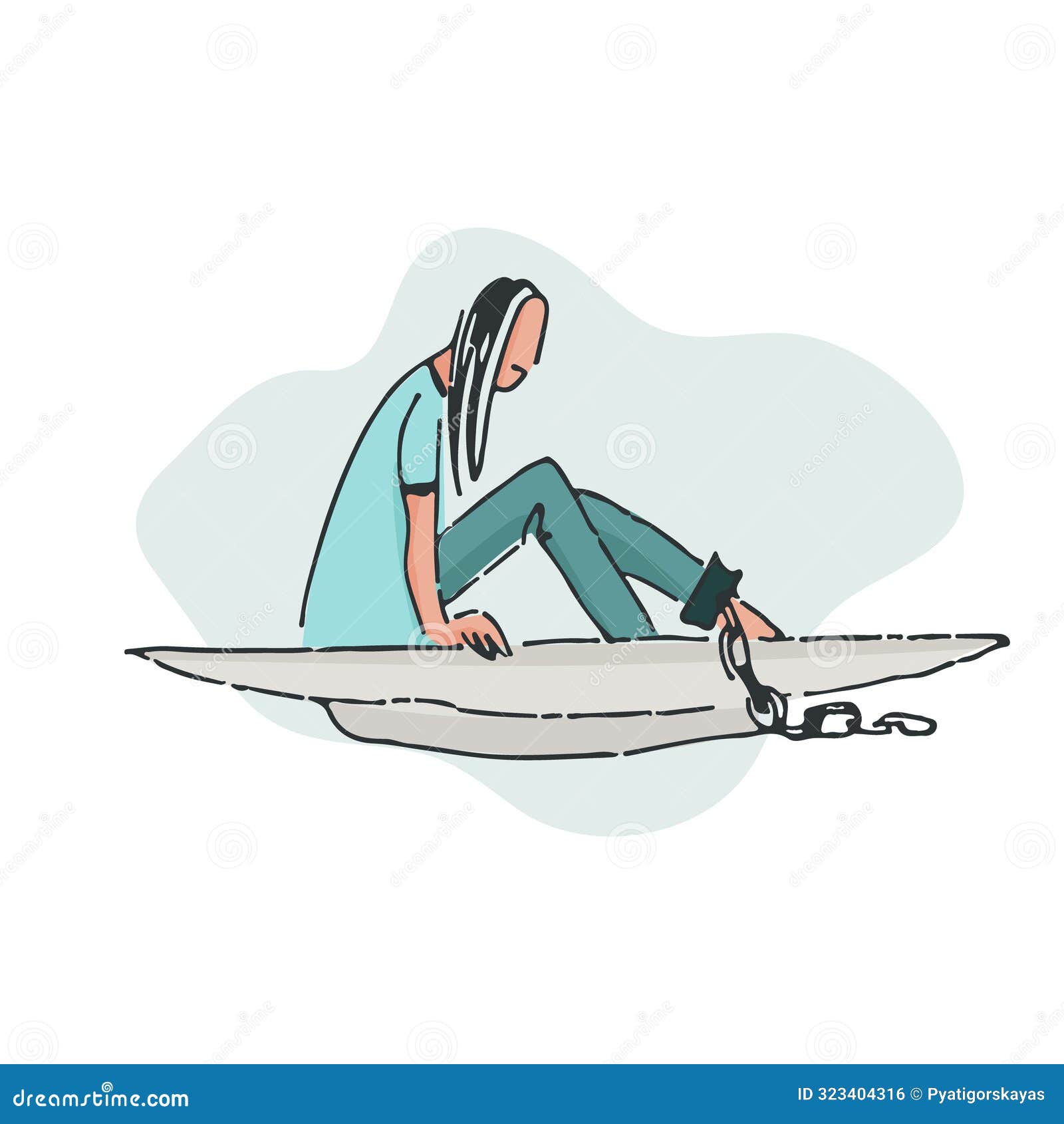 Illustration about the Problem of Eating Disorder - Using Sketch ...