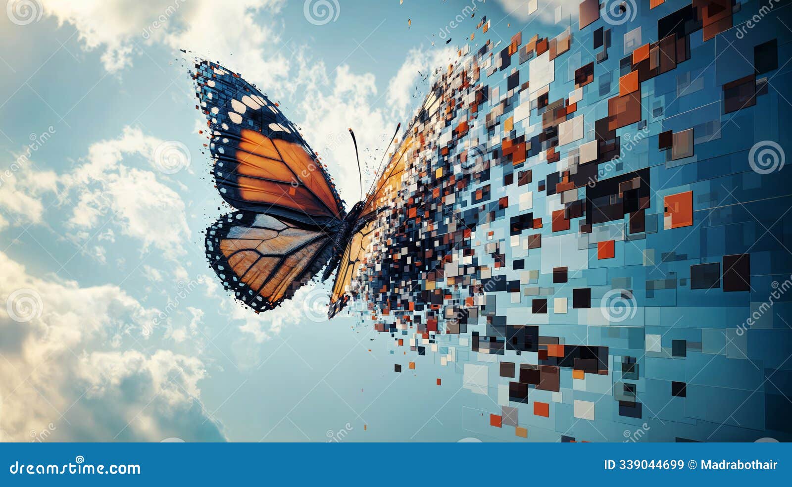 Illustration of the Process of Digital Transformation with the Symbol ...