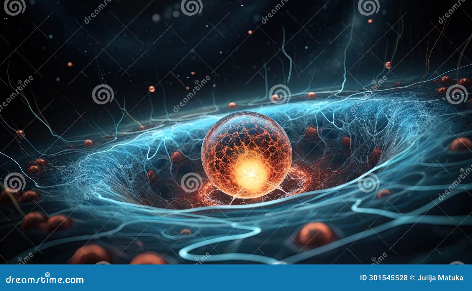 Illustration of the Process of Dividing the Atomic Nucleus Stock Photo - Image of reproduction ...