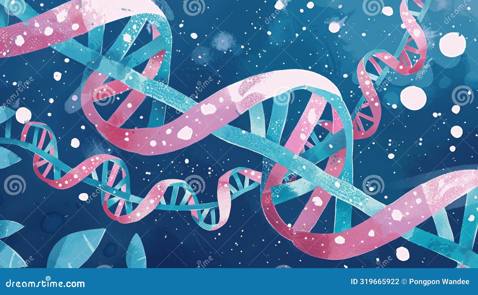 An Illustration of the Process of DNA Replication, with Strands ...