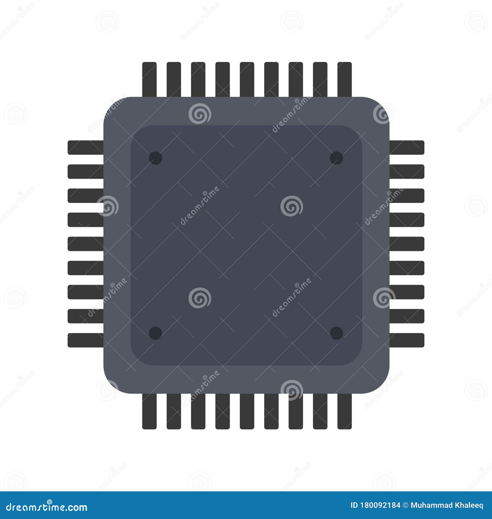 Illustration Processor Icon Stock Illustration - Illustration of flat ...