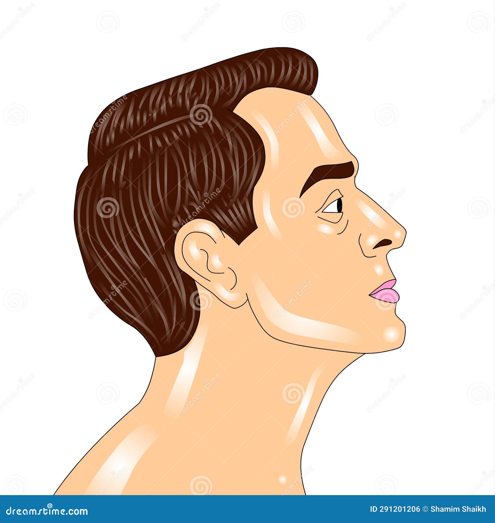 A Profile of a Young Man. Vector Illustration Stock Illustration ...