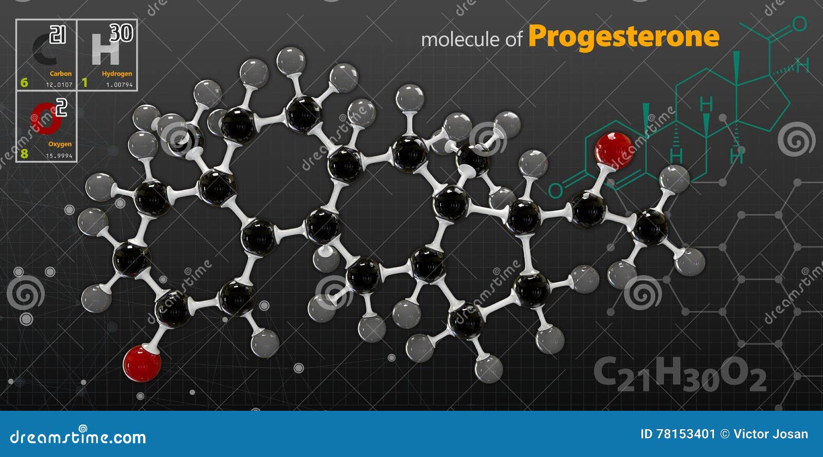 Progesterone Molecule Structure. Stock Illustration | CartoonDealer.com ...