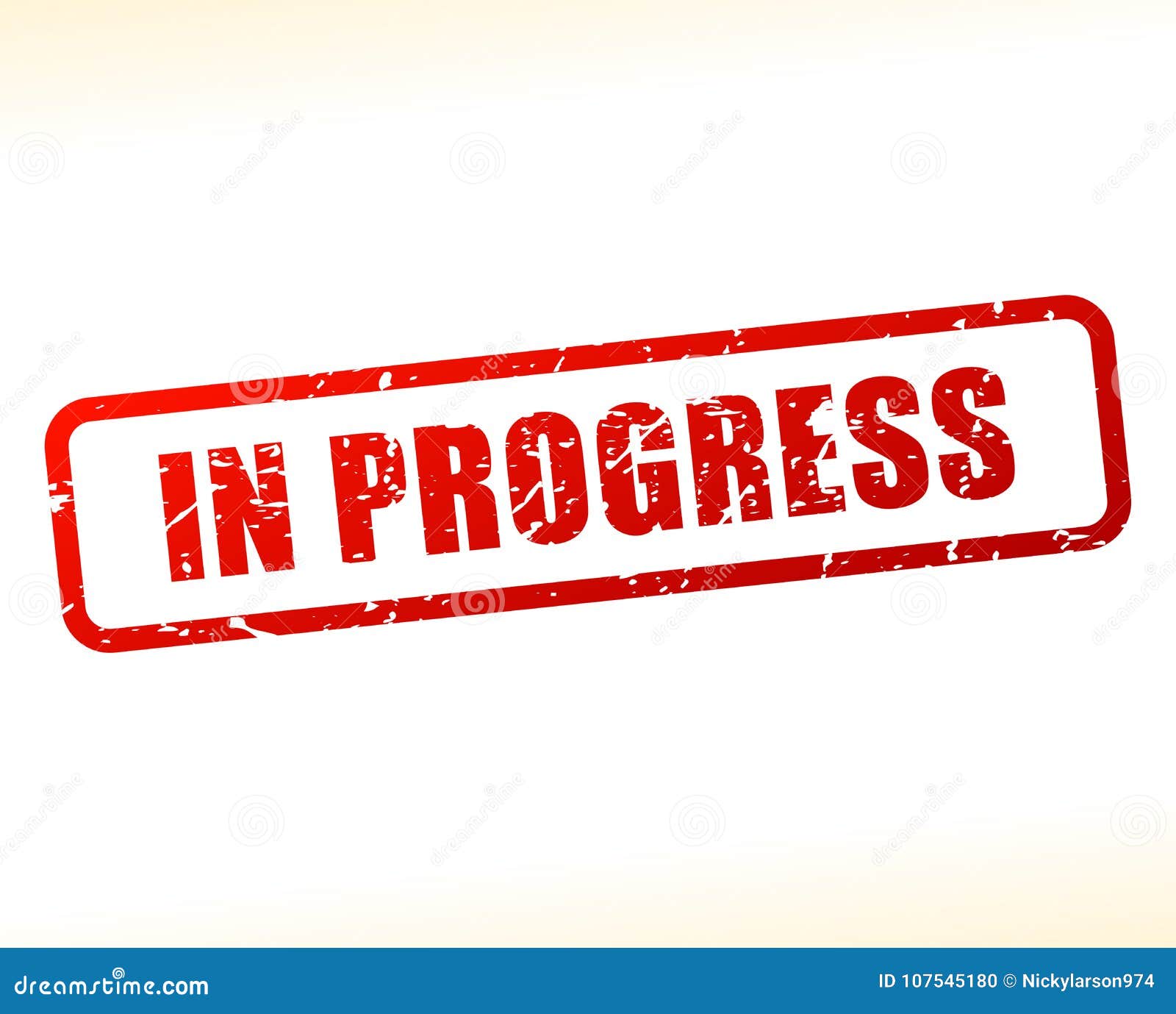 In progress text buffered stock vector. Illustration of seal - 107545180