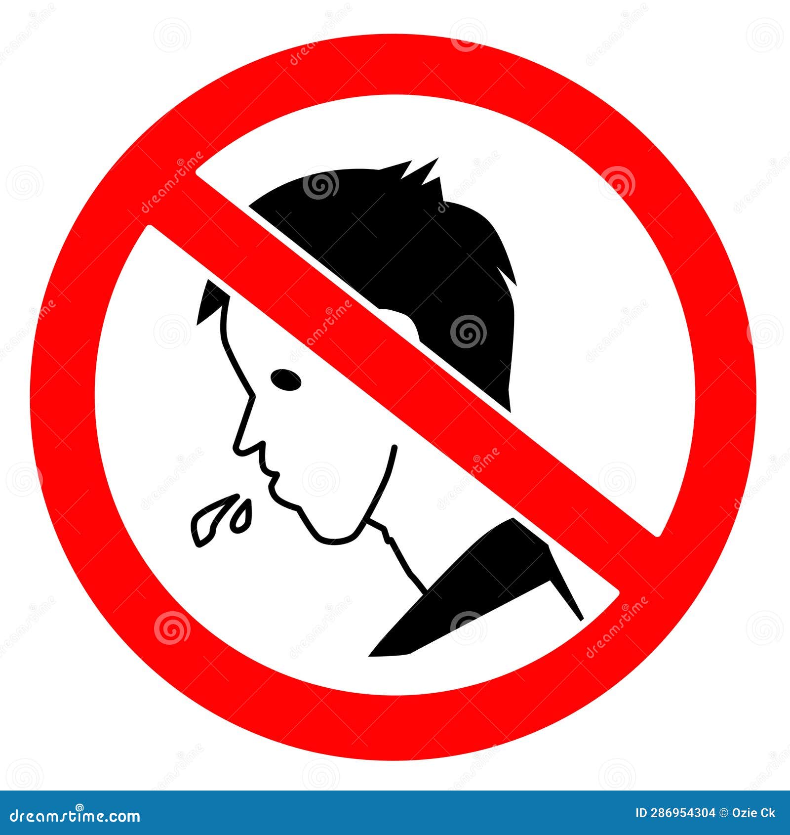 Illustration of the Prohibited Spitting Logo that we Usually Encounter ...