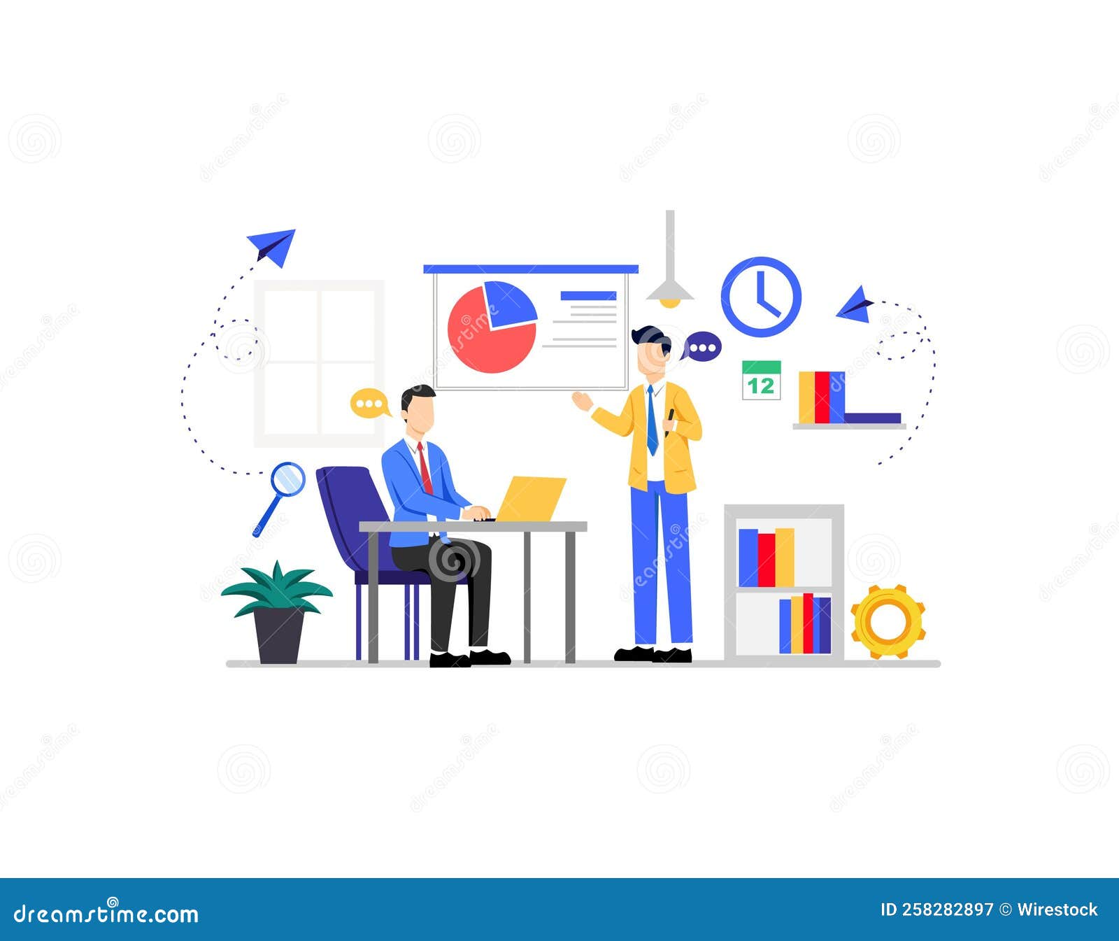 Illustration of Project Planning, Cooperation, and Workflow Process Concept with Tiny People ...