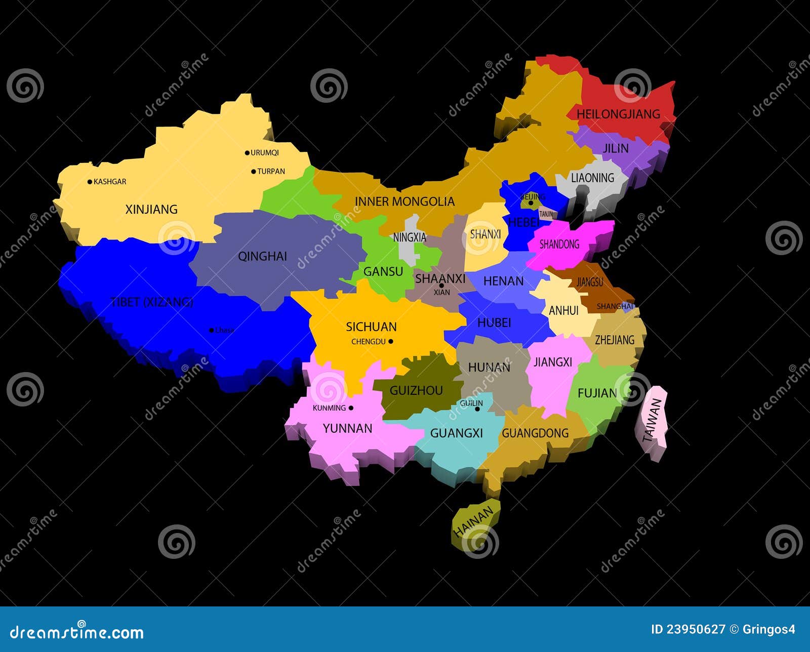 Illustration of the Provinces of China Stock Illustration ...