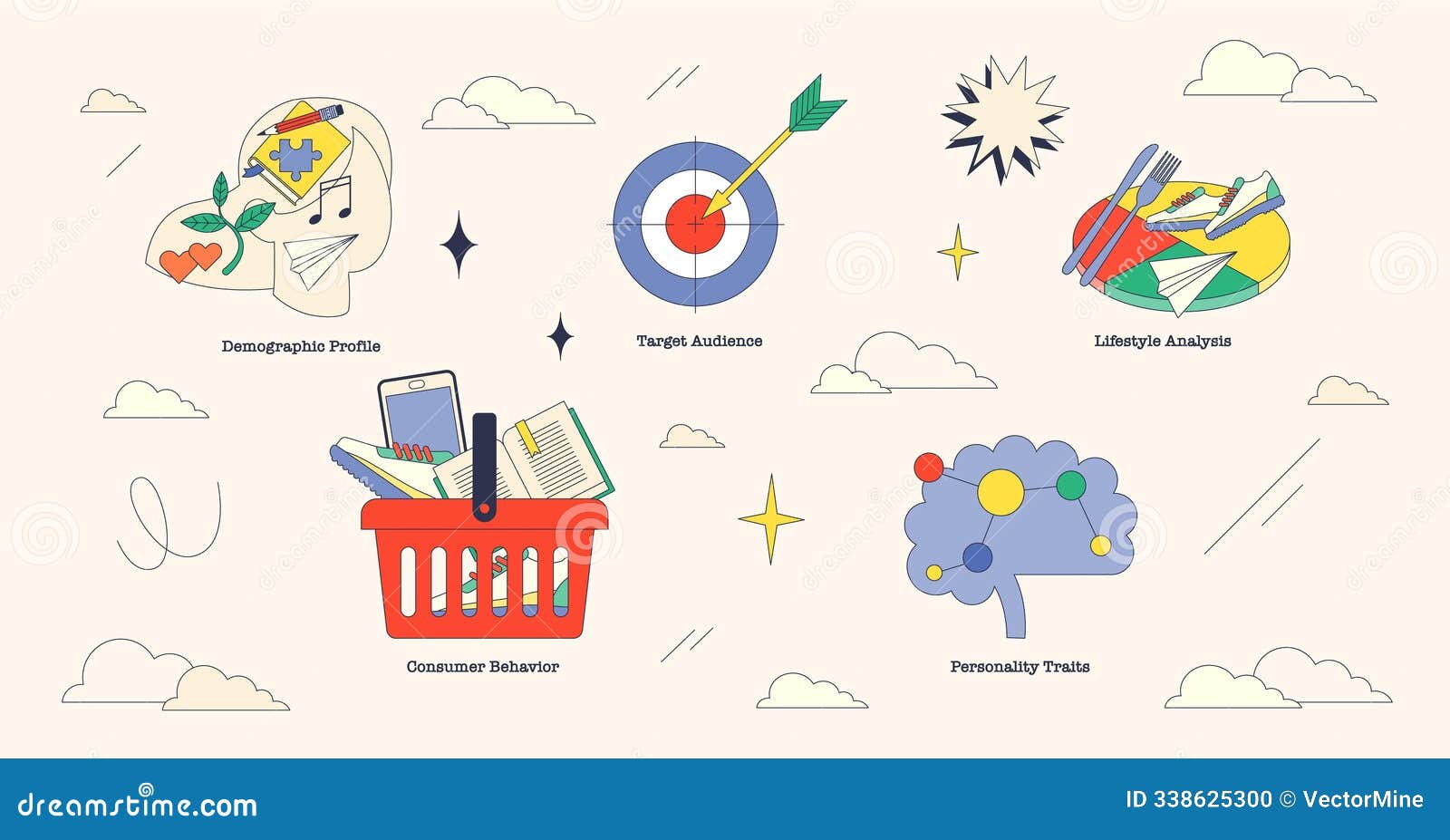 Illustration of Psychographic Segmentation with Icons for Demographic ... Illustration of Psychographic Segmentation with Icons for Demographic ...