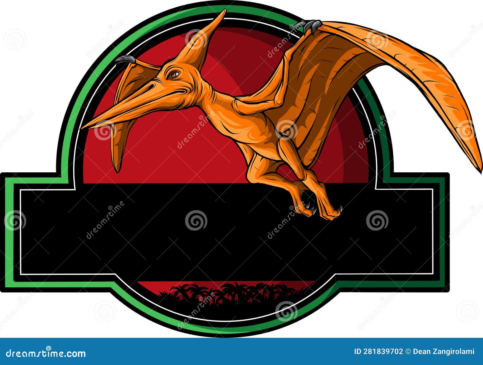 Vector Illustration of a Pteranodon Flying Dinosaur. Stock Vector ...
