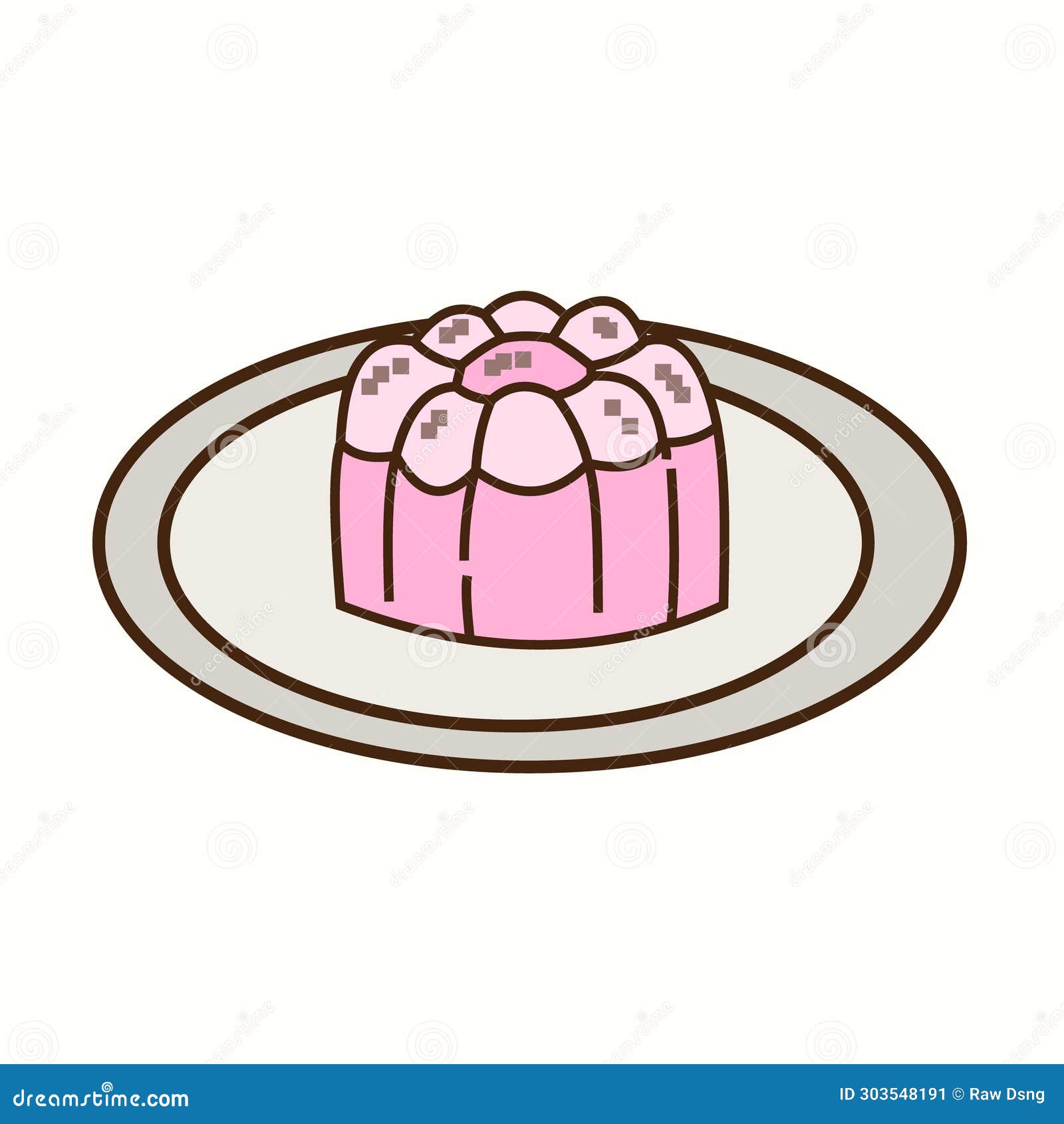 Illustration of Pudding Design with Oval Plate Stock Illustration ...
