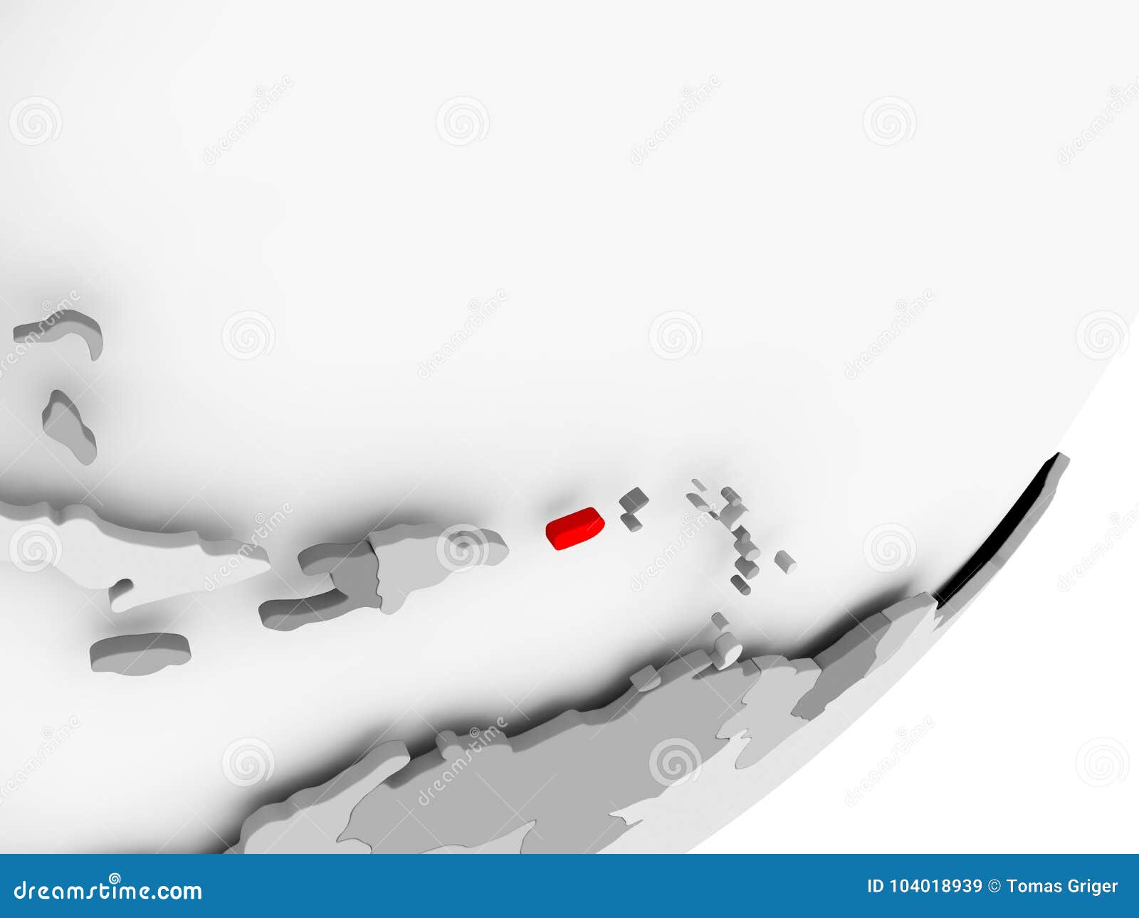 Puerto Rico in Red on Grey Map Stock Illustration - Illustration of ...