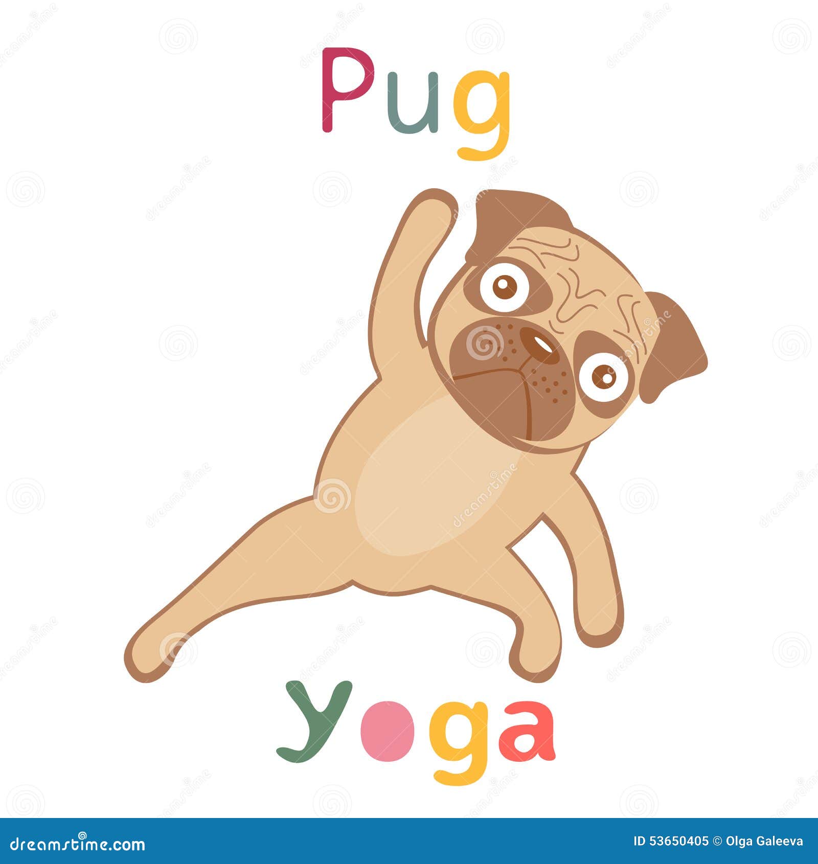 An Illustration of Pug Doing Yoga Stock Vector - Illustration of ...