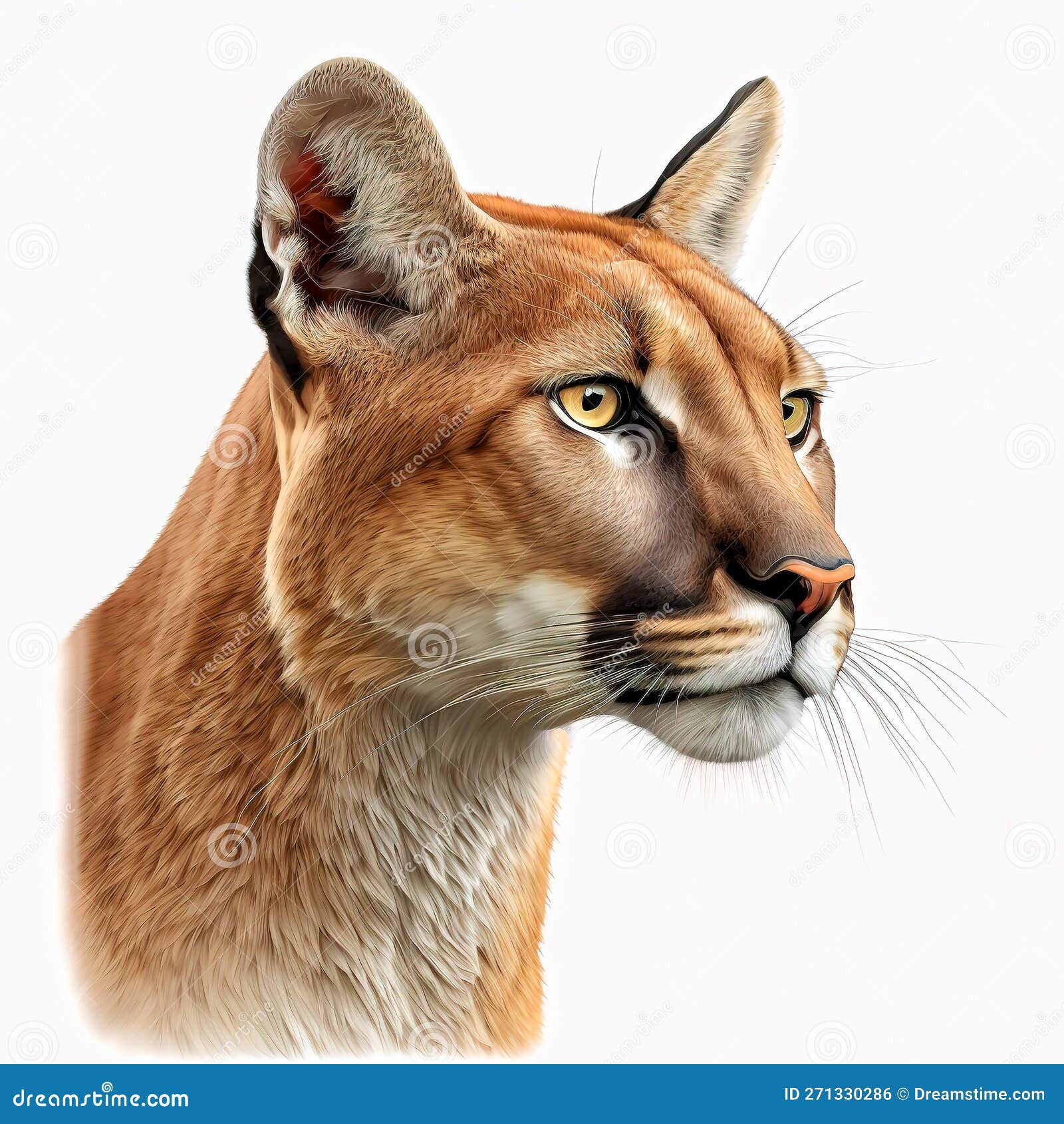 Puma Mountain Lion Crouching Cartoon Royalty-Free Stock Image ...