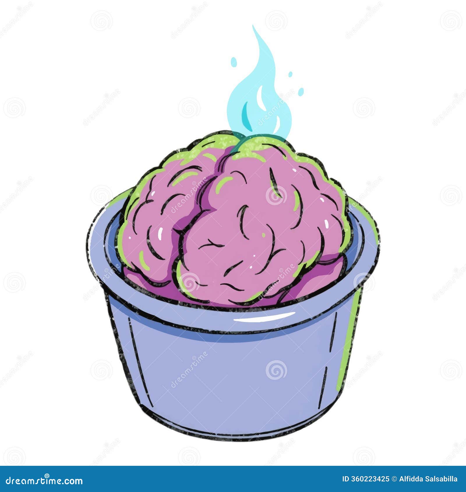 Illustration of a Purple Brain in a Blue Container, a Symbol of ...