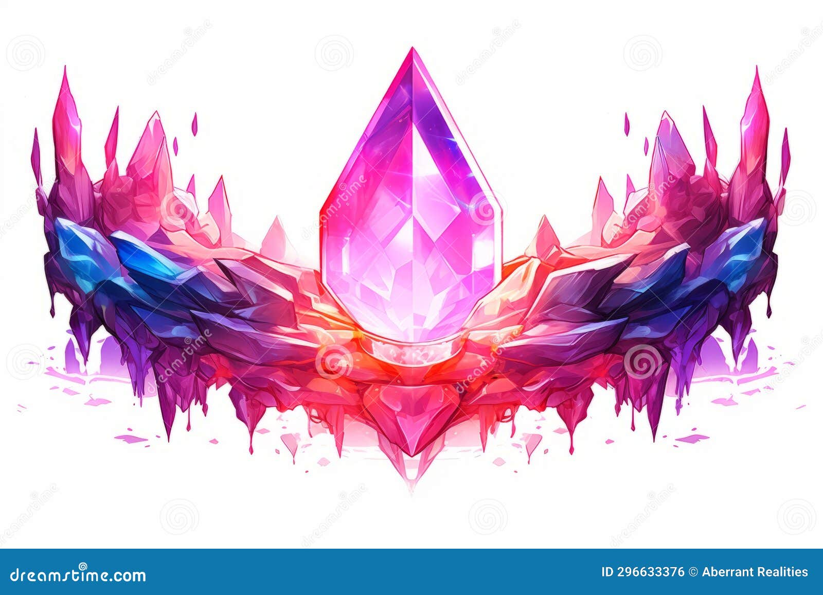 An Illustration of a Purple Crystal with Pink and Blue Colors Stock ...