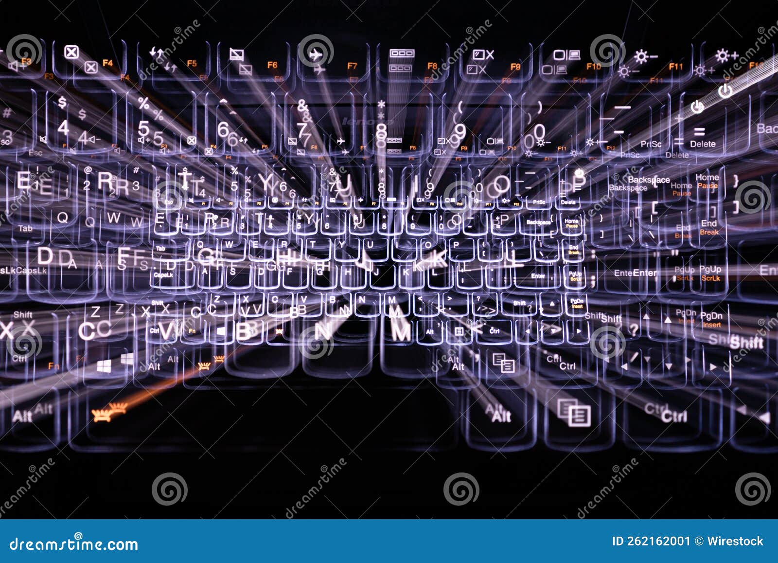 Illustration of a Purple Keyboard Pattern Shining on a Black Background ...