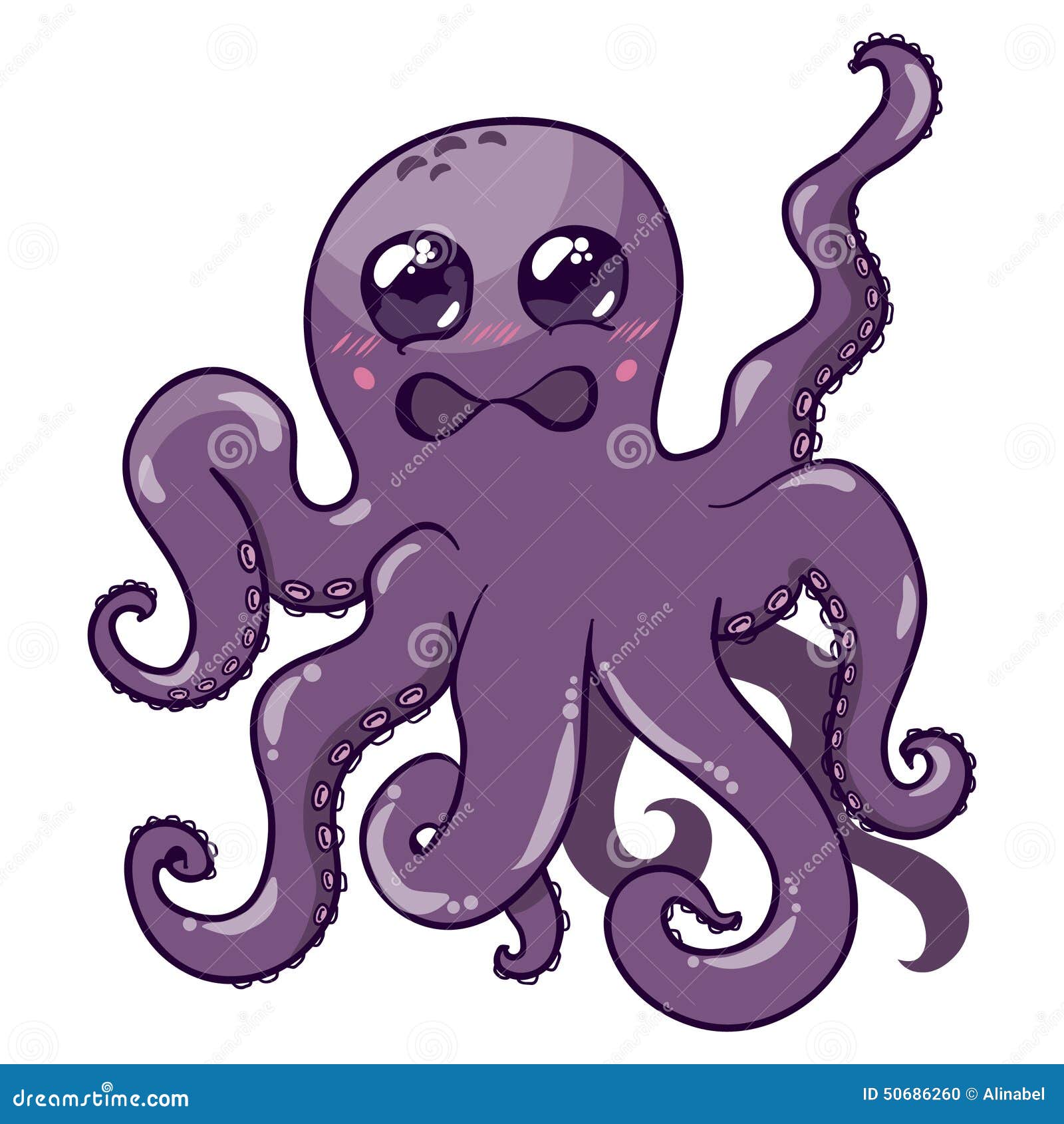 Illustration of a Purple Octopus Stock Vector - Illustration of water ...
