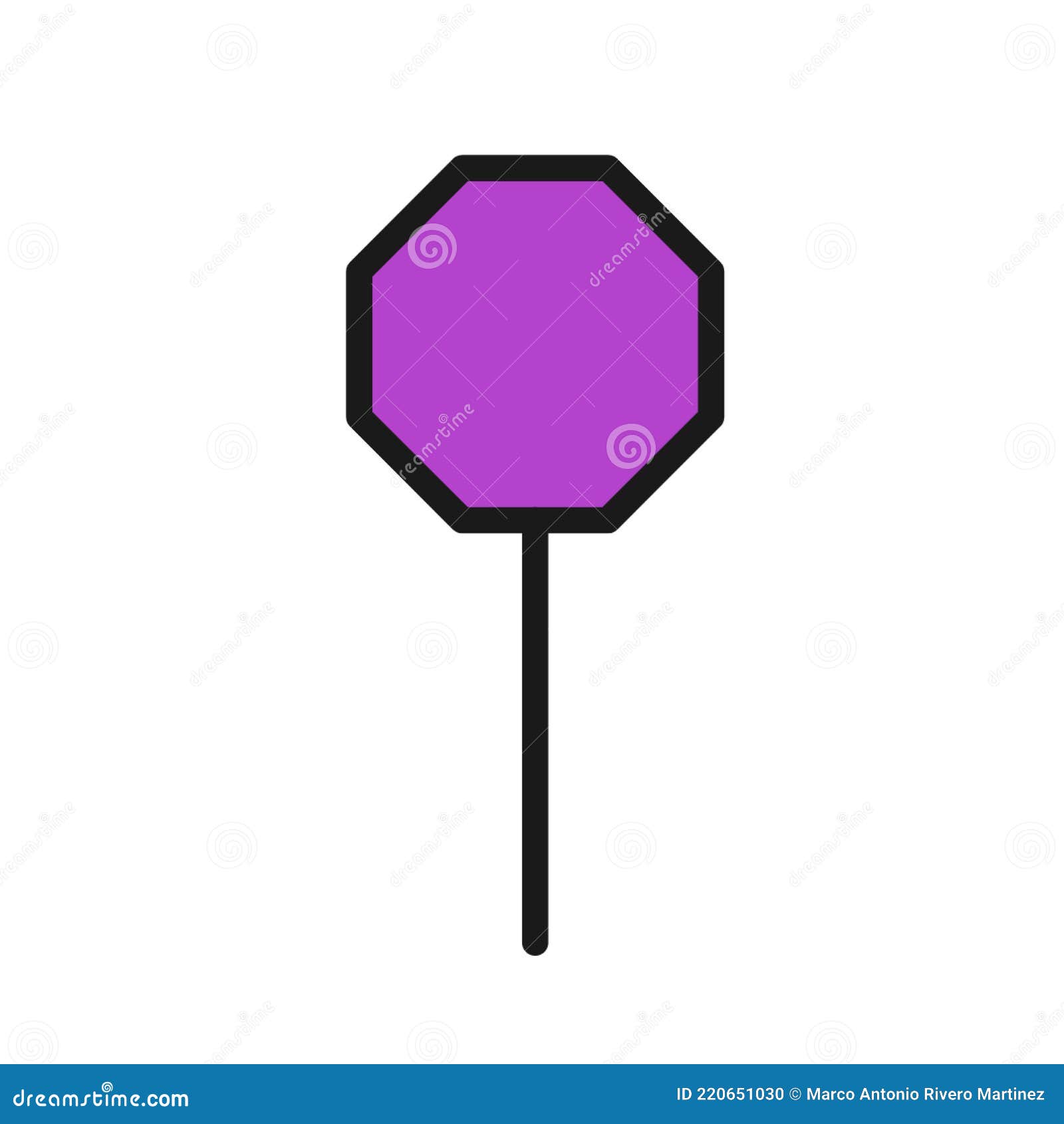 Illustration of a Purple Warning Sign Stock Illustration - Illustration ...